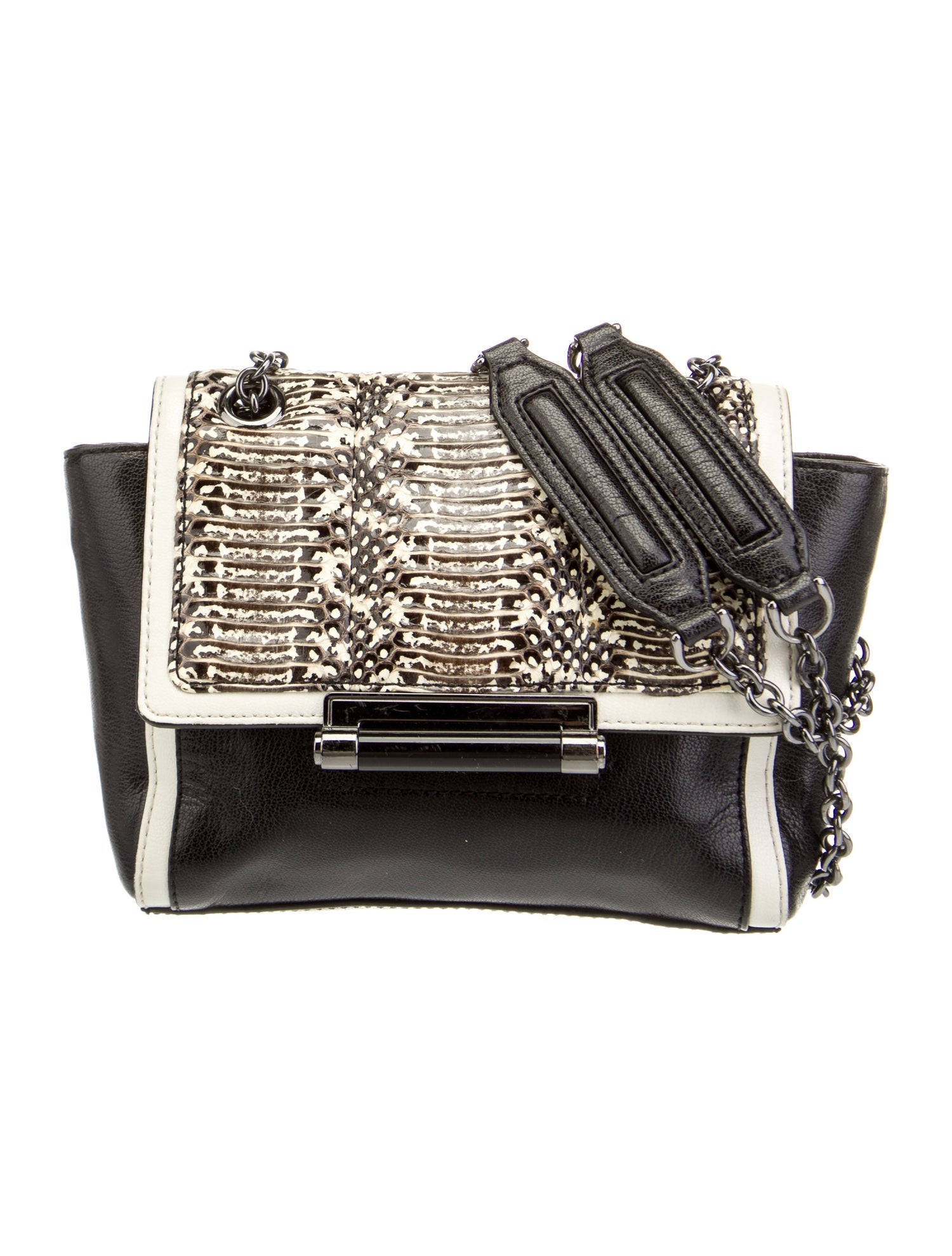 Diane von Furstenberg Python Trimmed Crossbody Bag - Black Crossbody ...