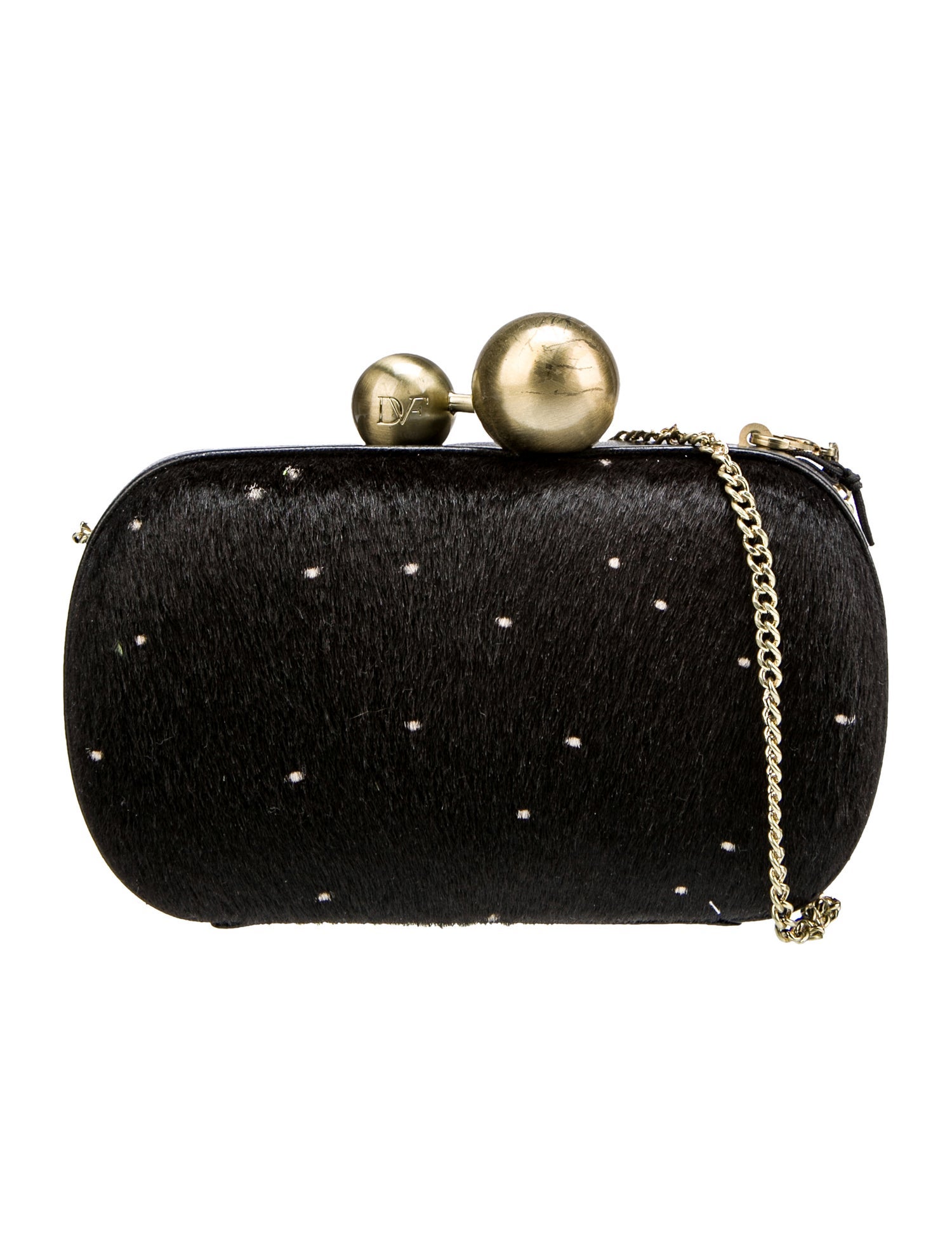 Diane von Furstenberg Leather Chain-Link Crossbody Bag - Black ...