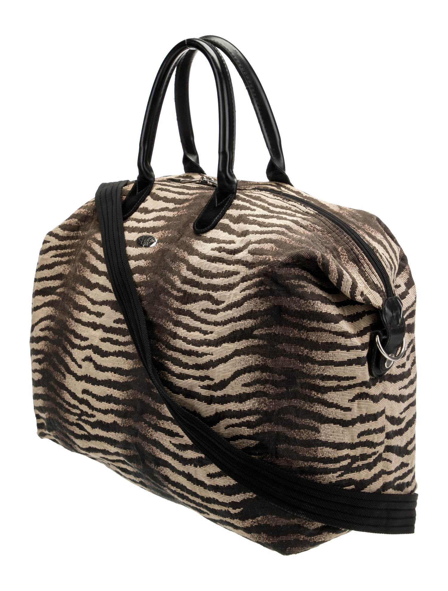 Diane von Furstenberg Leather Trim Canvas Weekender Bag - Neutrals ...