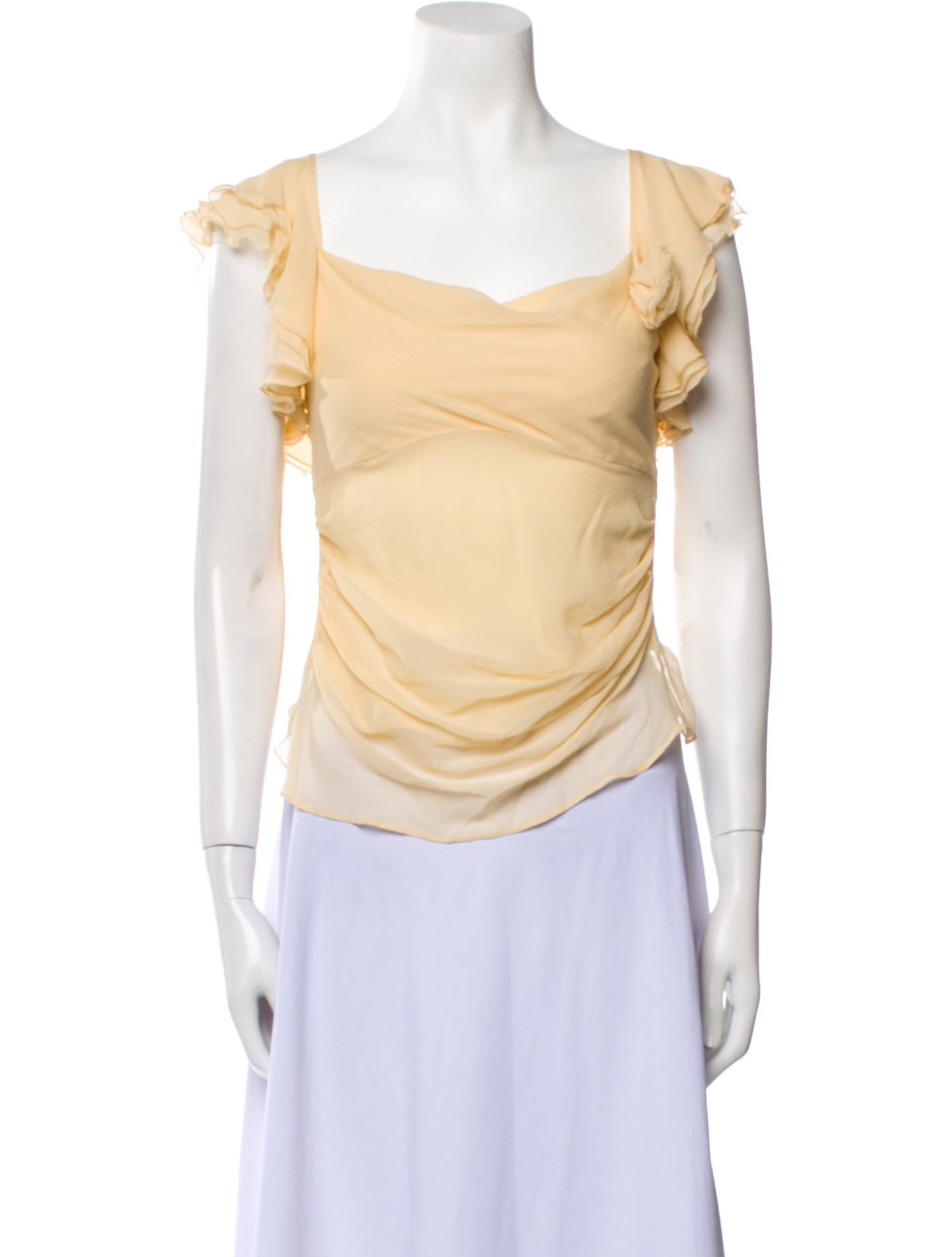 Diane von Furstenberg Silk Square Neckline Top - Neutrals Tops ...