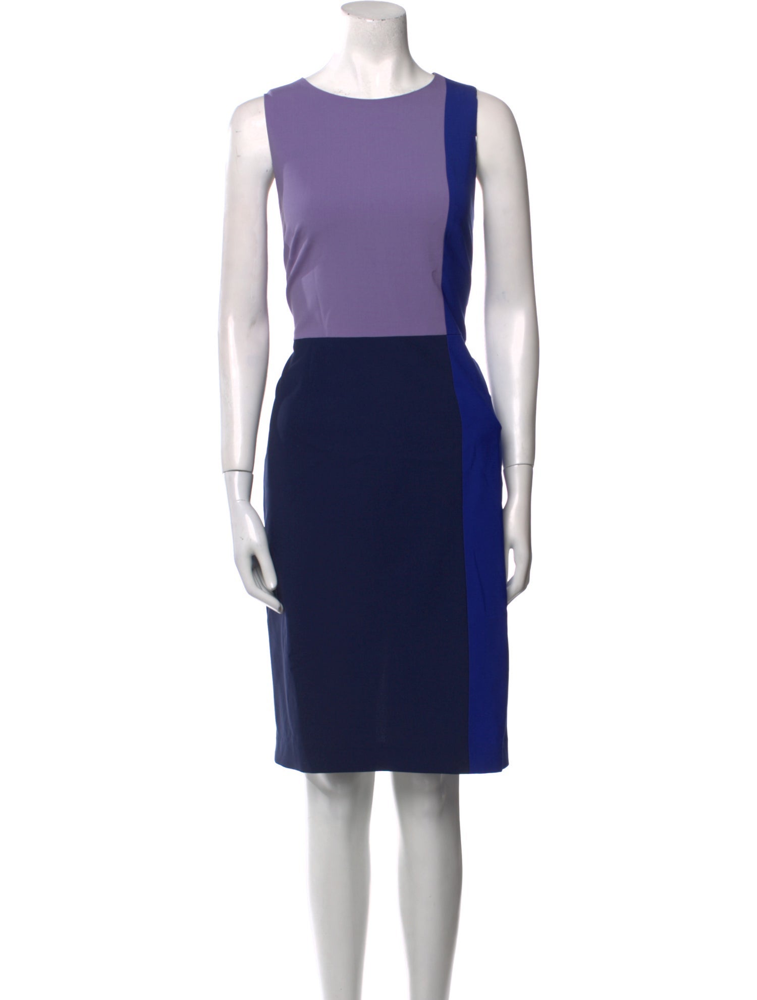 Diane von Furstenberg Colorblock Pattern Knee-Length Dress - Blue ...