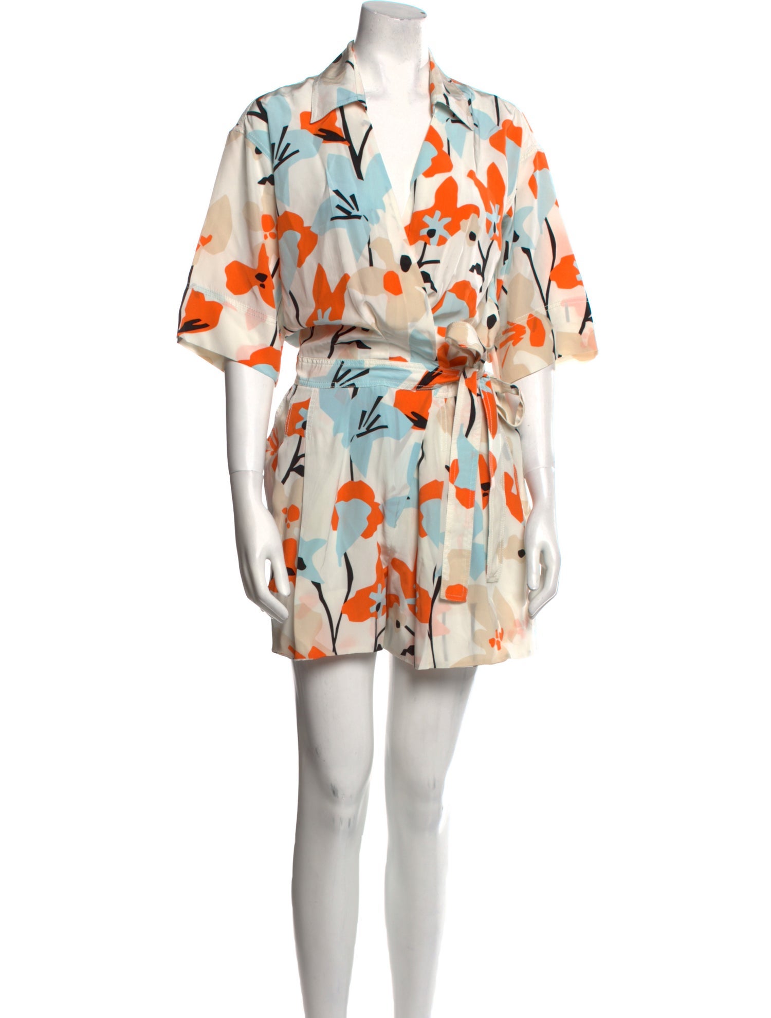 Diane von Furstenberg Silk Printed Romper - 8" Rise Jumpsuits and Rompers, Clothing - WDI495274 ...
