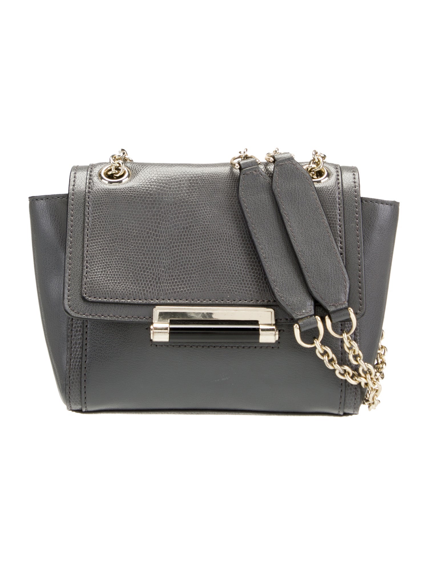 Diane von Furstenberg Leather Shoulder Bag - Grey Shoulder Bags ...