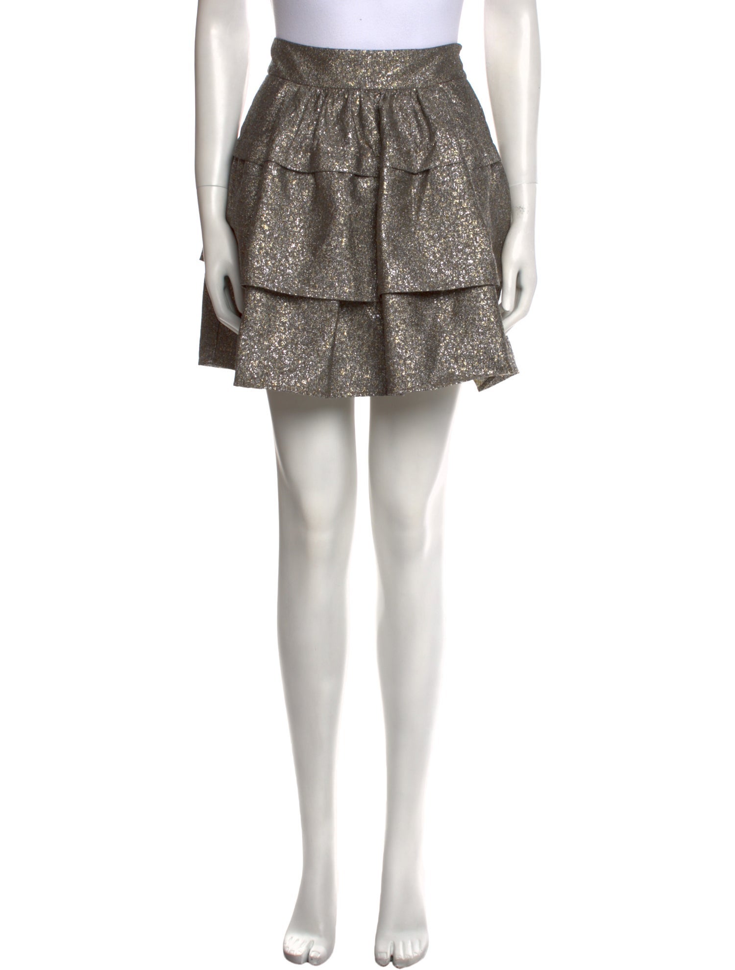 Diane von Furstenberg Ruffle Embellishment Mini Skirt w/ Tags - Gold ...