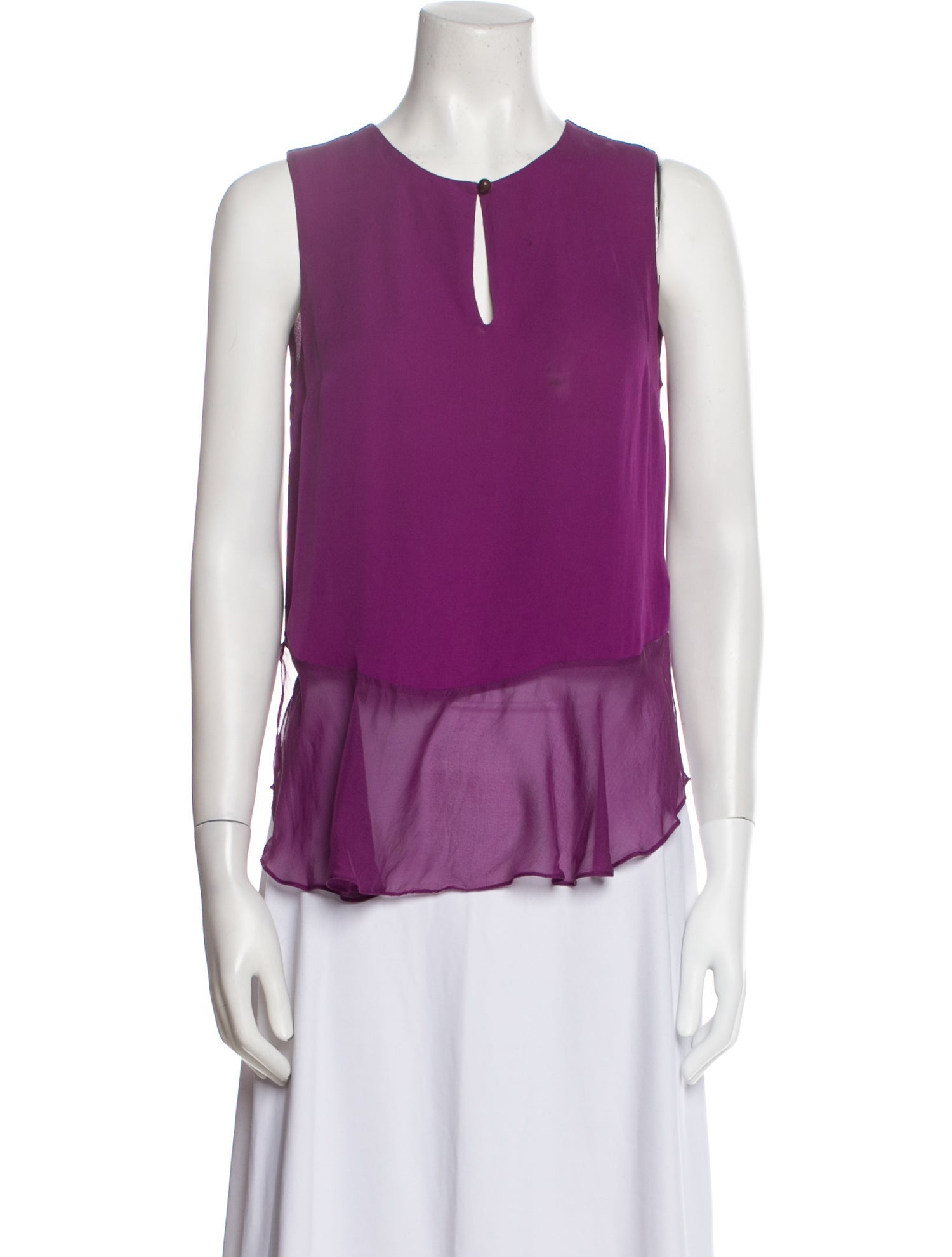 Diane von Furstenberg Silk Crew Neck Blouse - Purple Tops, Clothing ...