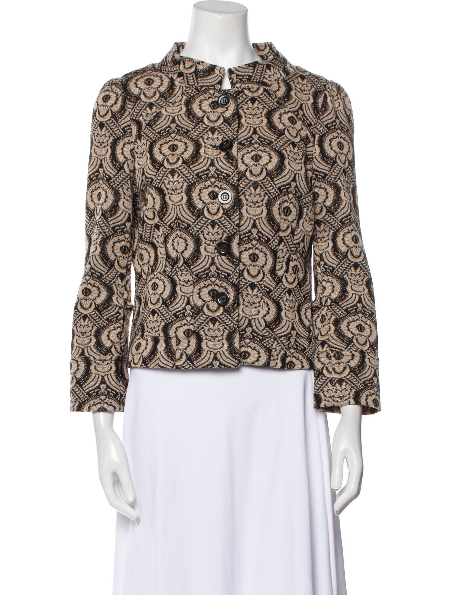 Diane von Furstenberg Wool Floral Print Jacket - Neutrals Jackets ...