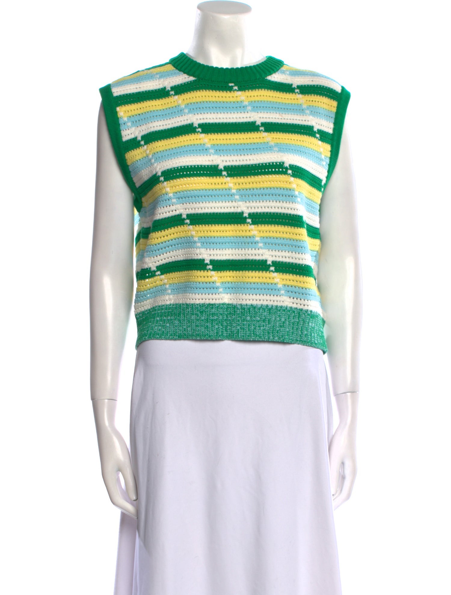 Diane von Furstenberg Striped Crew Neck Sweater - Blue Knitwear ...