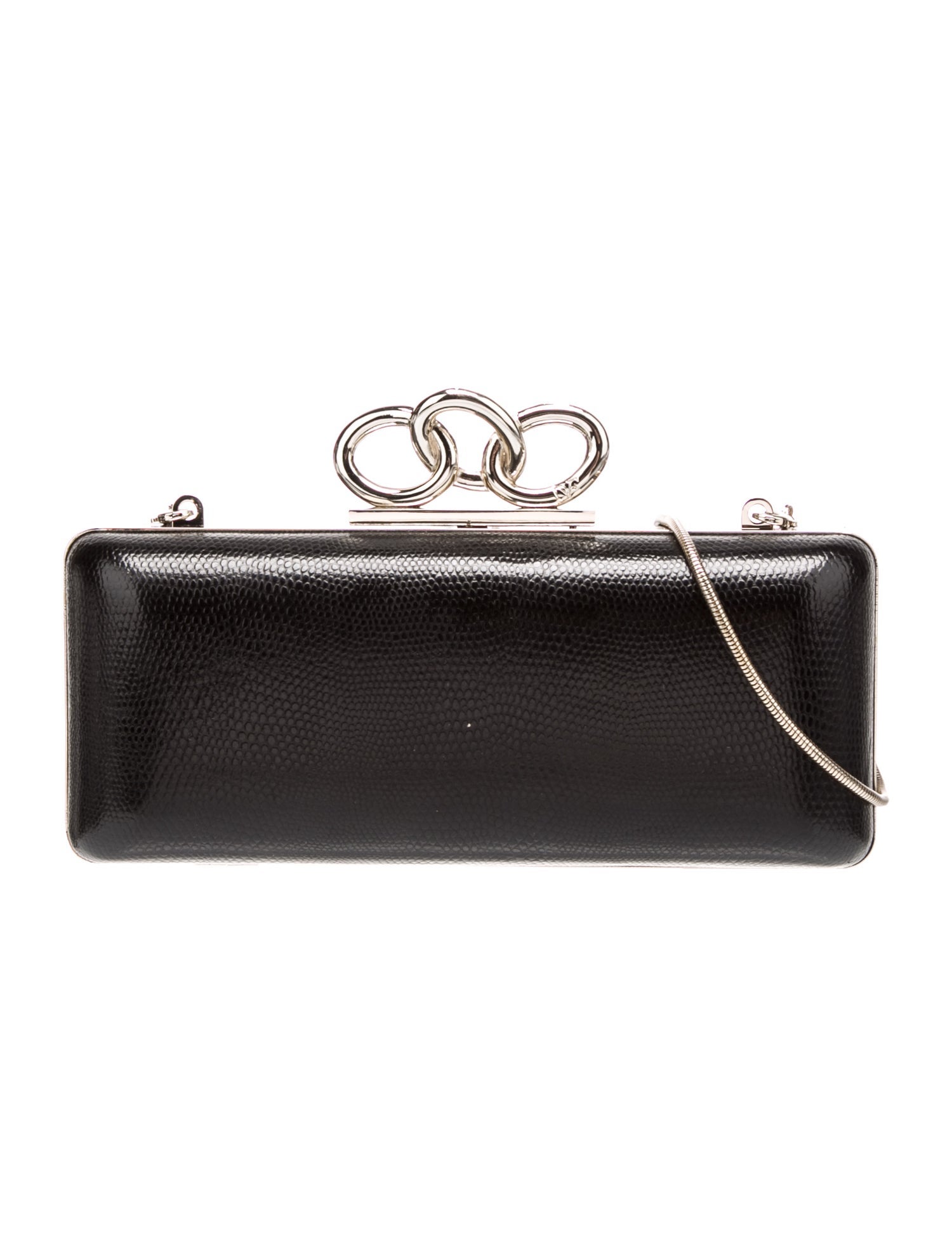 Diane von Furstenberg Embossed Leather Evening Bag - Black Evening Bags ...