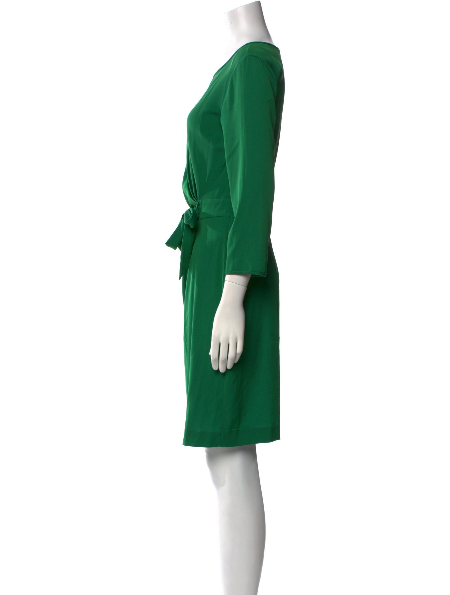 Diane von Furstenberg Silk Knee-Length Dress - Green Dresses, Clothing ...