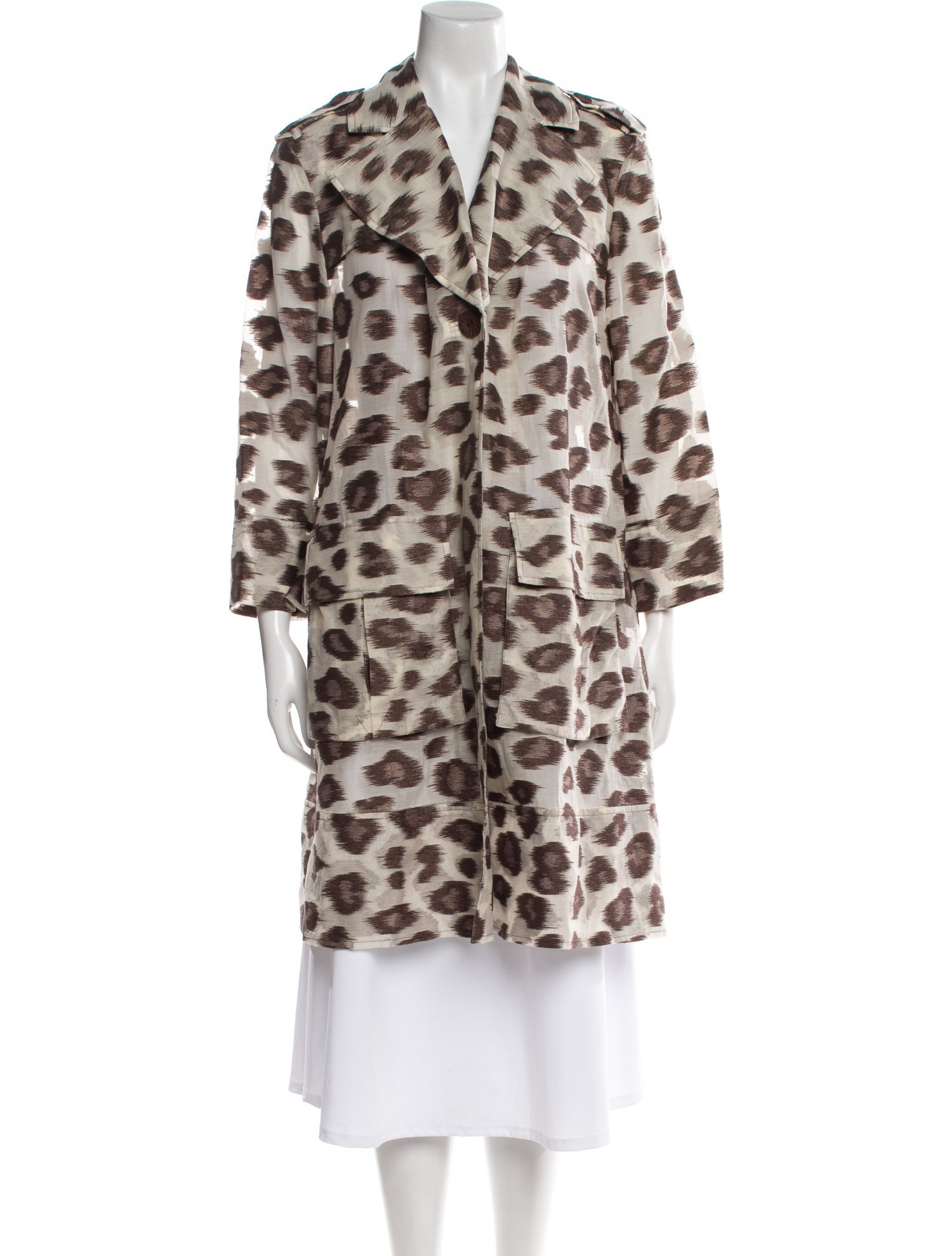 Diane von Furstenberg Animal Print Faux Fur Coat - Brown Coats ...