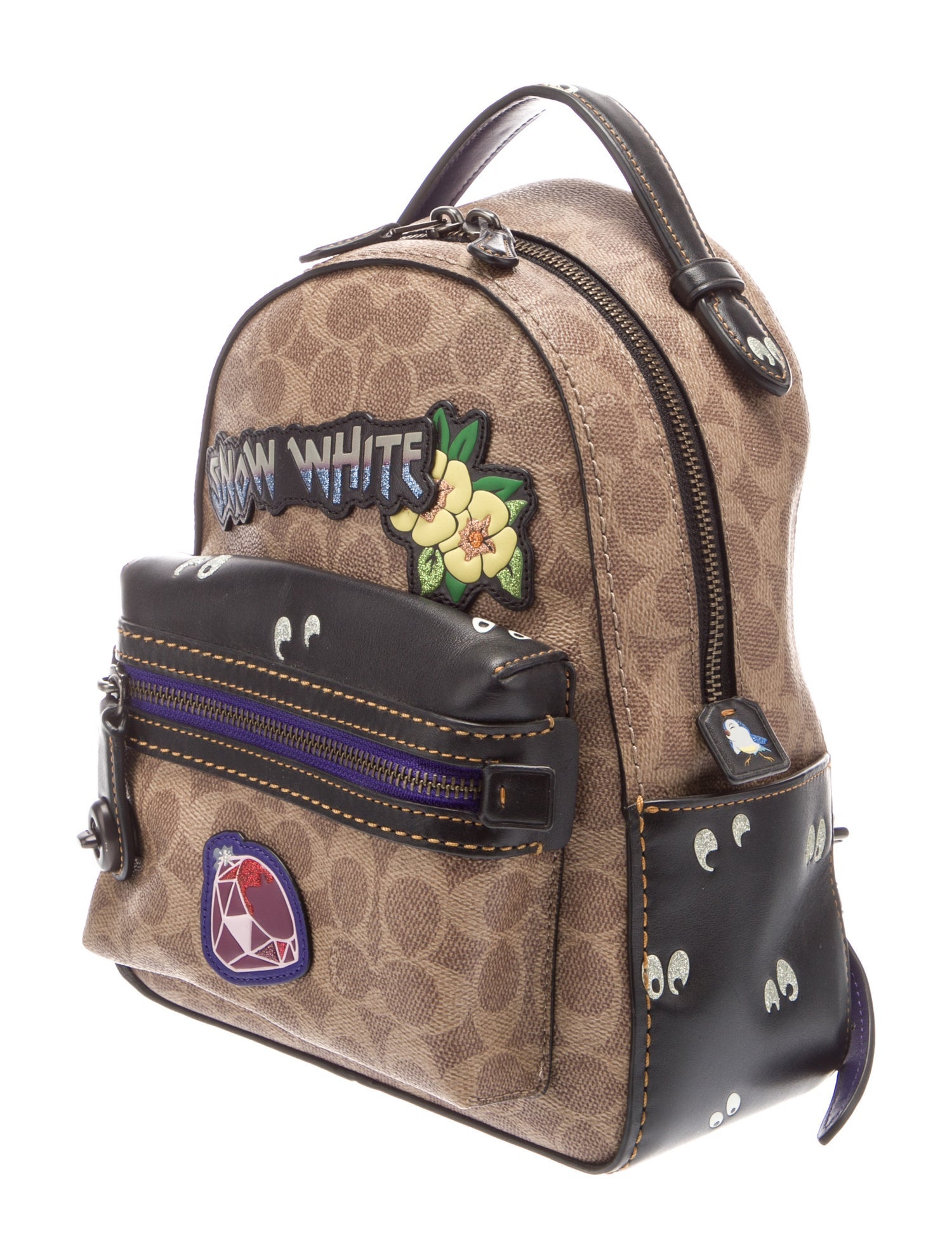Disney x Coach Coated Canvas Backpack Bag - Brown Backpacks, Handbags ...