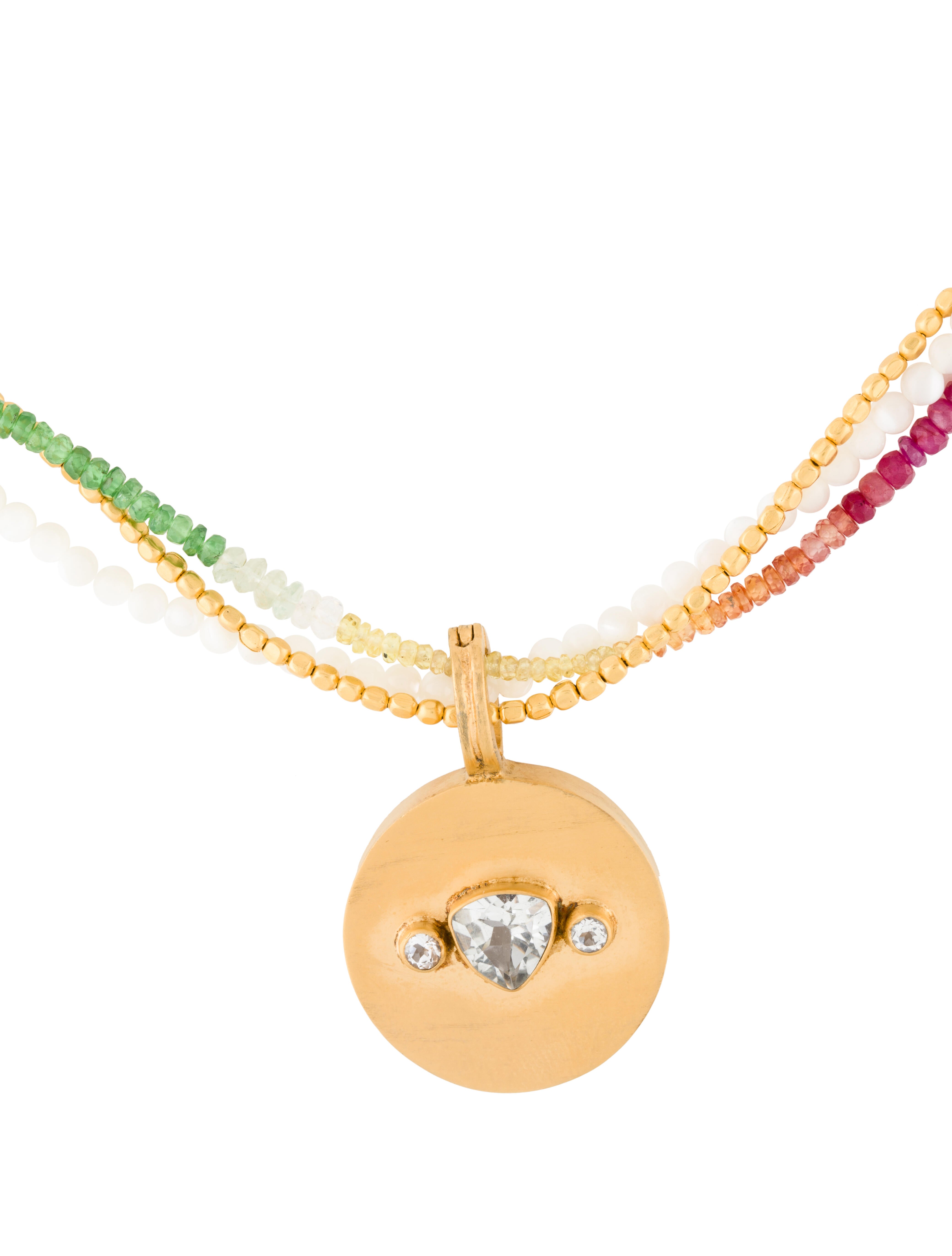 Dina Mackney Rainbow Pendant Necklace - Gold-Tone Metal Multistrand ...