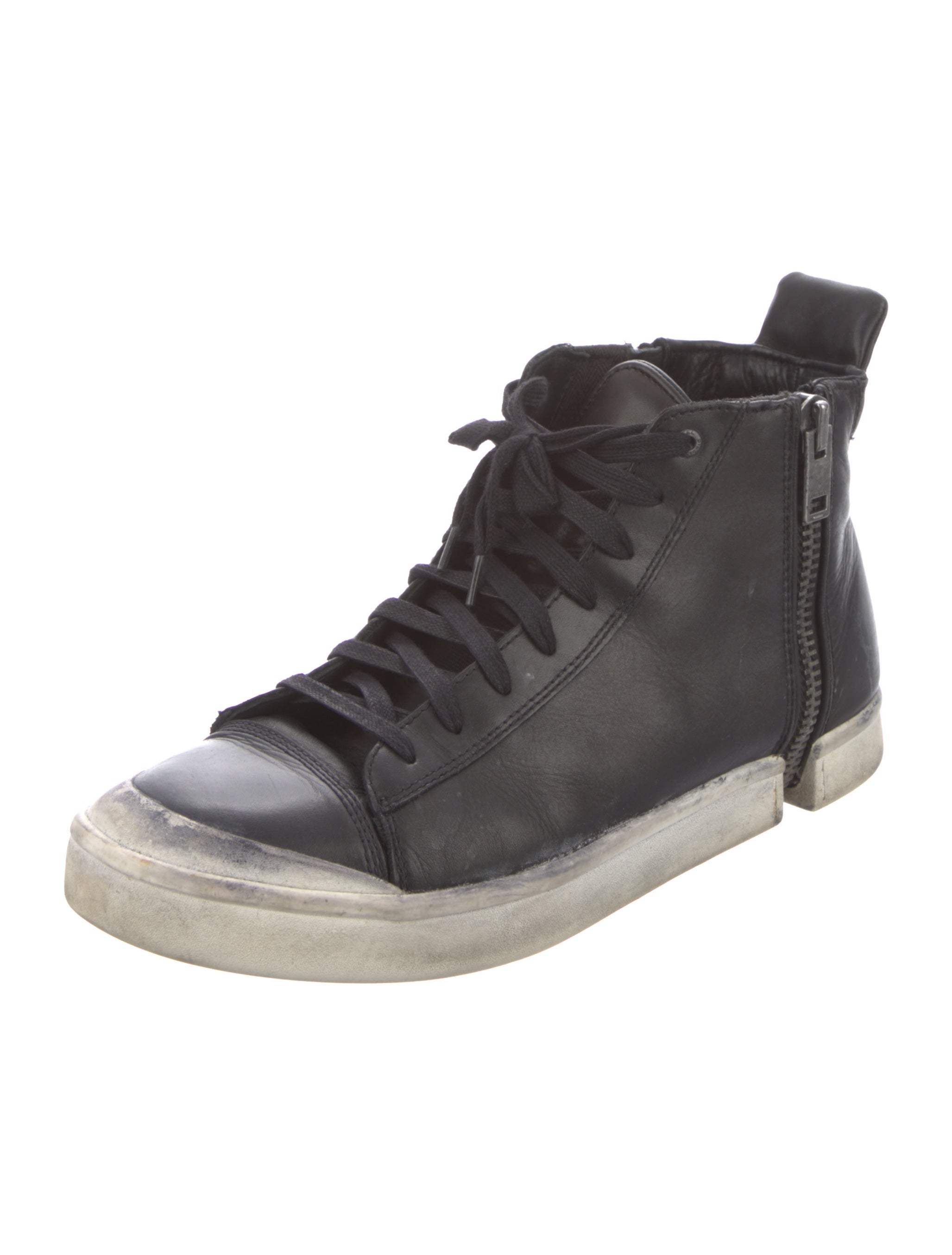 Diesel Leather Sneakers - Black Sneakers, Shoes - WDISL23759 | The RealReal