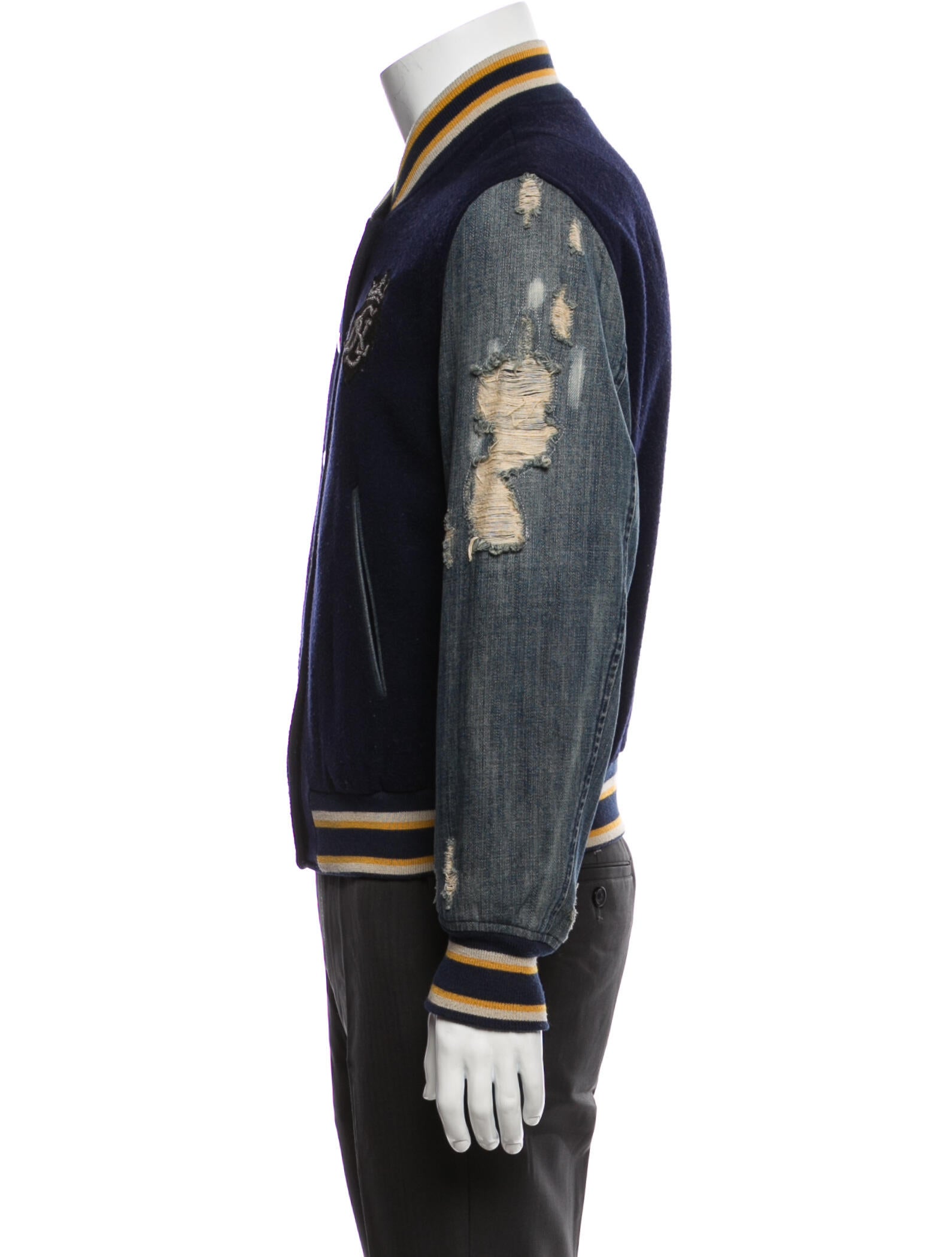 Diesel Striped Varsity Jacket - Blue Outerwear, Clothing - WDISL24625 ...