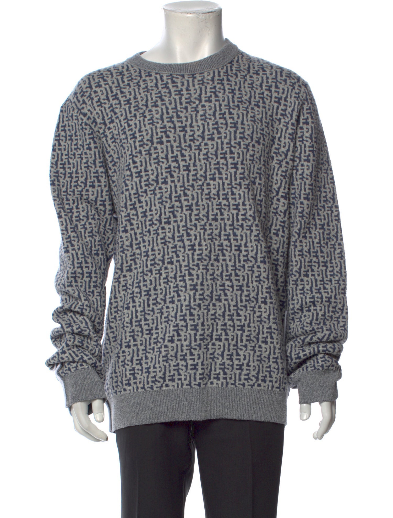 Diesel K-Ronan Monogram Printed Pullover - Grey Sweaters, Clothing ...