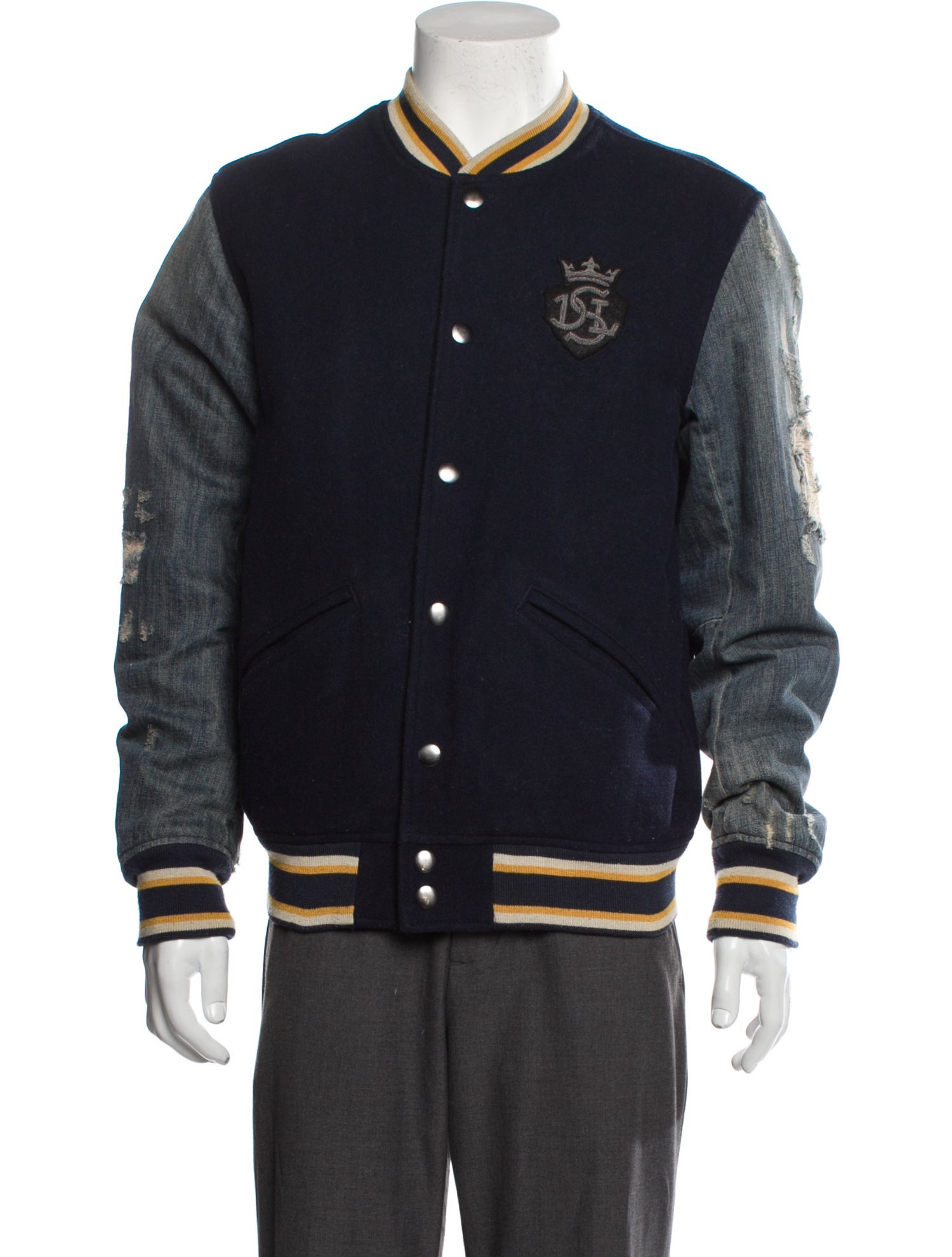 Diesel Striped Varsity Jacket - Blue Outerwear, Clothing - WDISL25475 ...