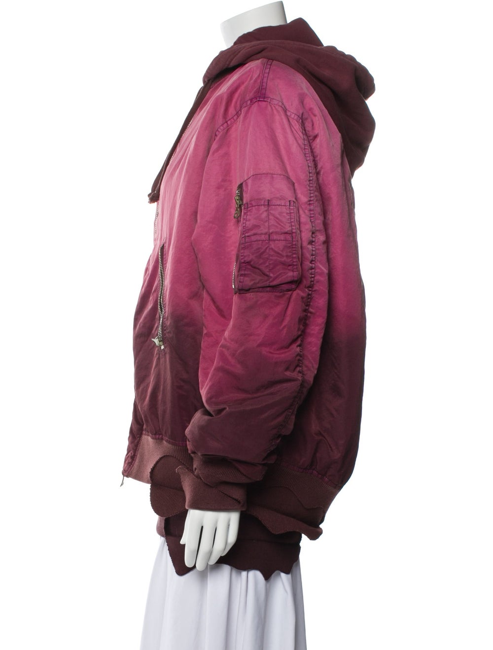 Diesel Bomber Jacket Red With Hood Stand Collar - Gem