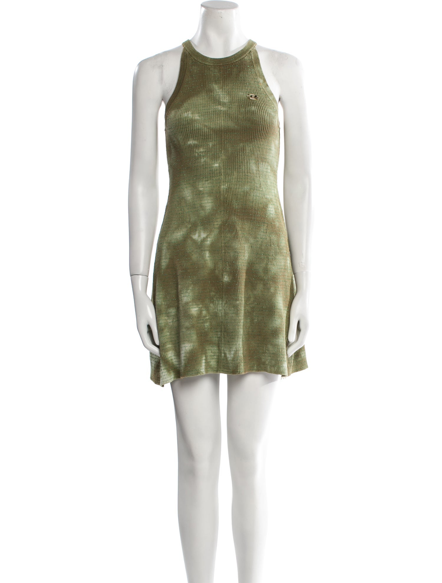 Diesel Crew Neck Mini Dress - Green Dresses, Clothing - WDISL30286 ...