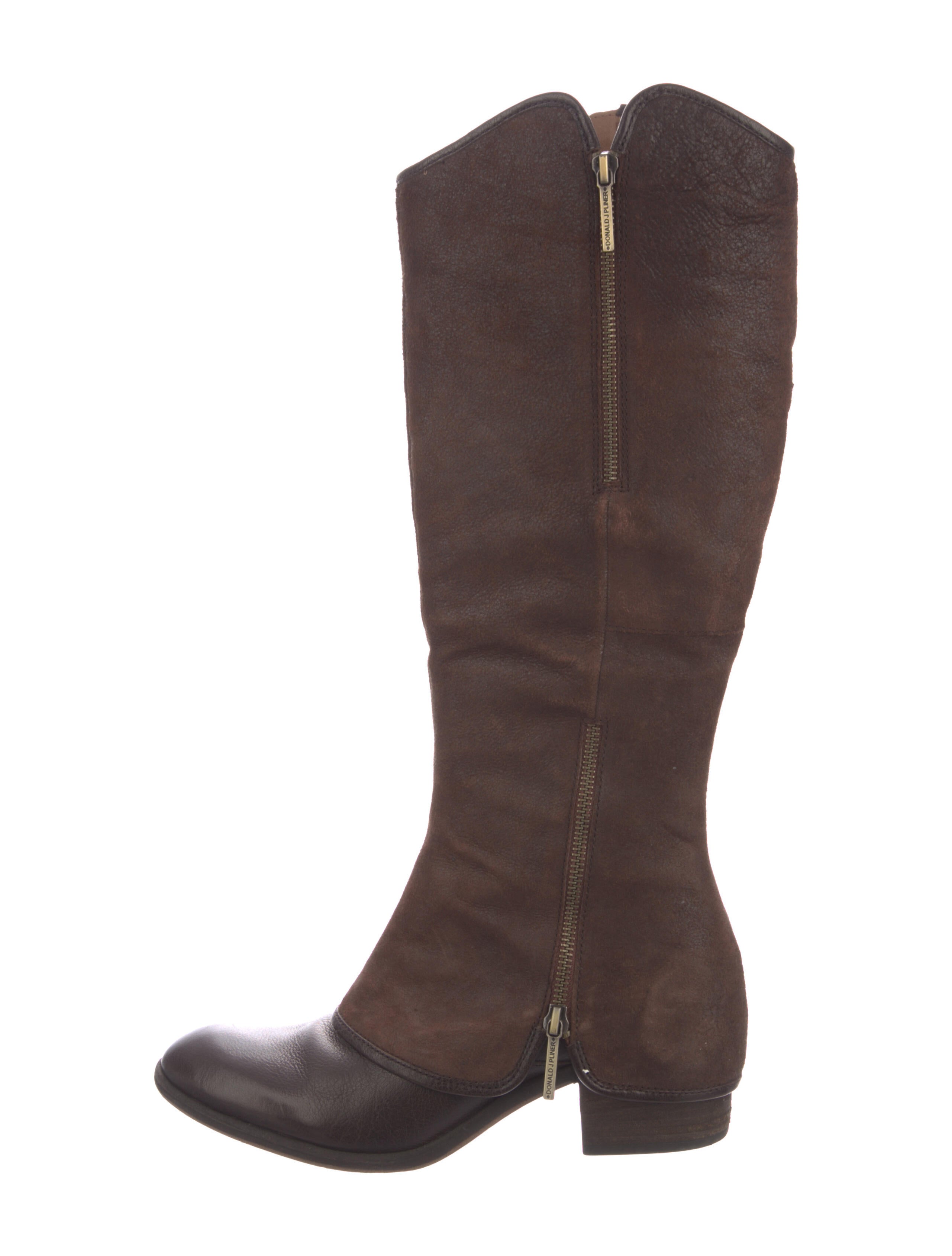 Donald J Pliner Suede Riding Boots - Brown Boots, Shoes - WDJ30126 ...