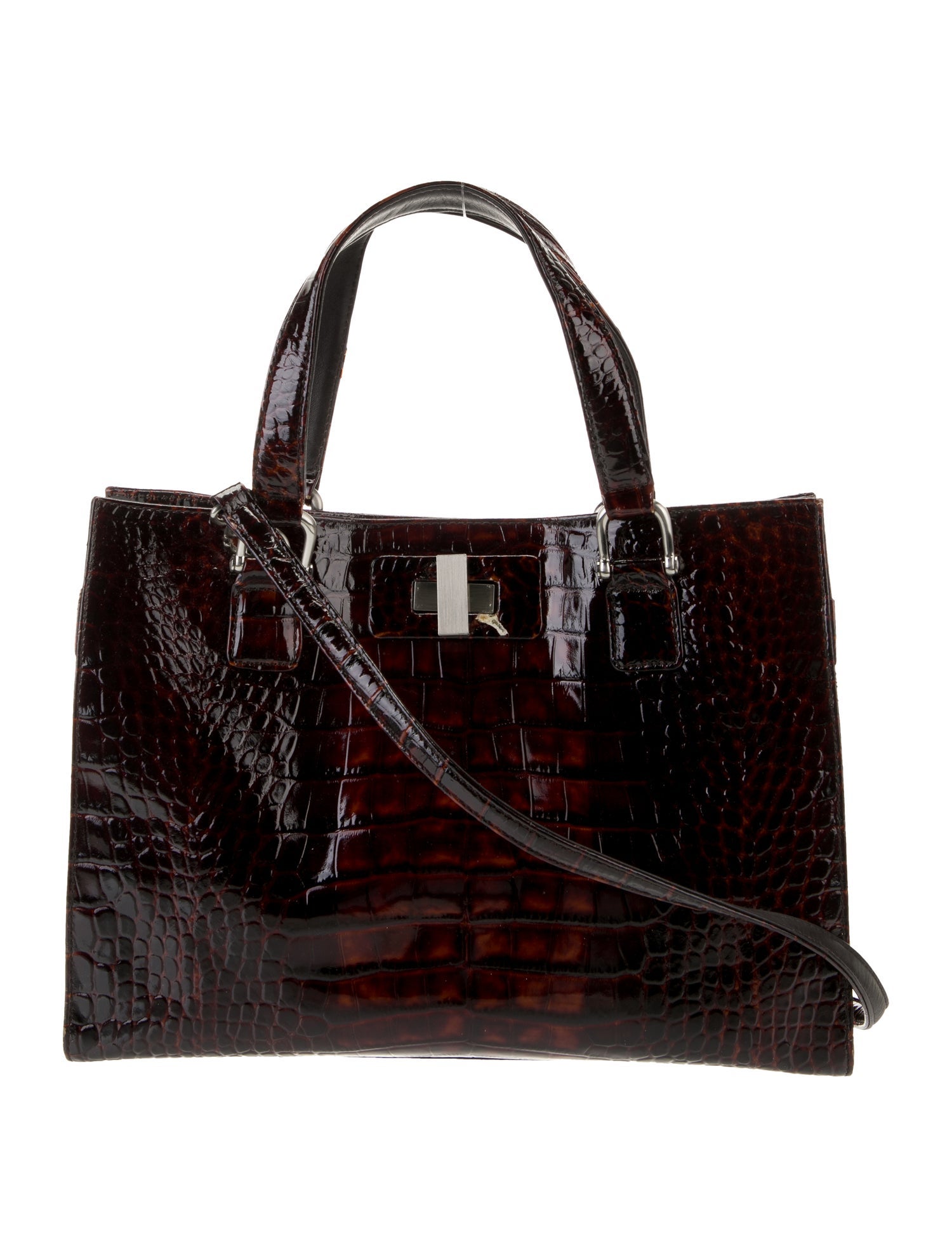 Donald Pliner Alligator Handbag - Brown Handle Bags, Handbags ...