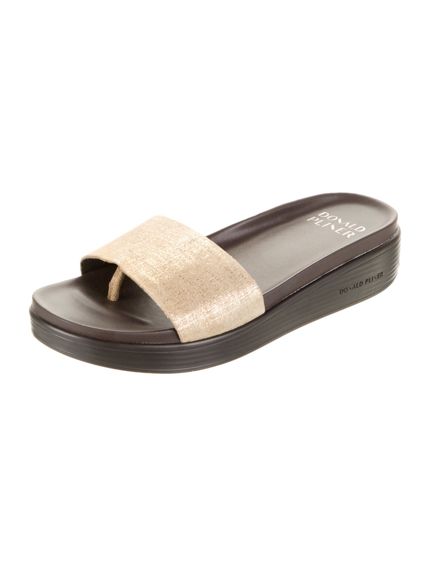Donald Pliner Suede Colorblock Pattern Slides - Neutrals Sandals, Shoes ...
