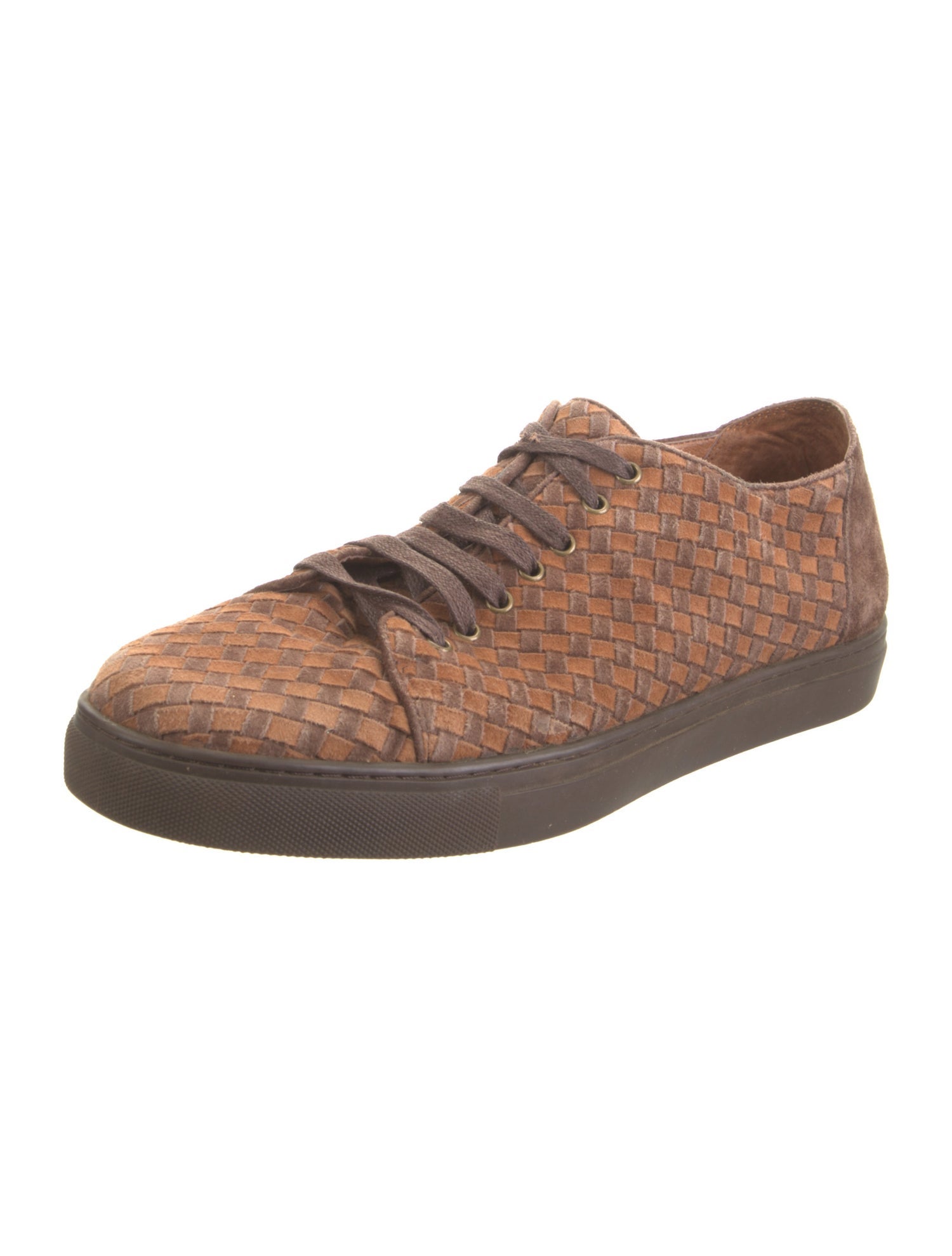 Donald Pliner Suede Patterned Sneakers - Brown Sneakers, Shoes ...