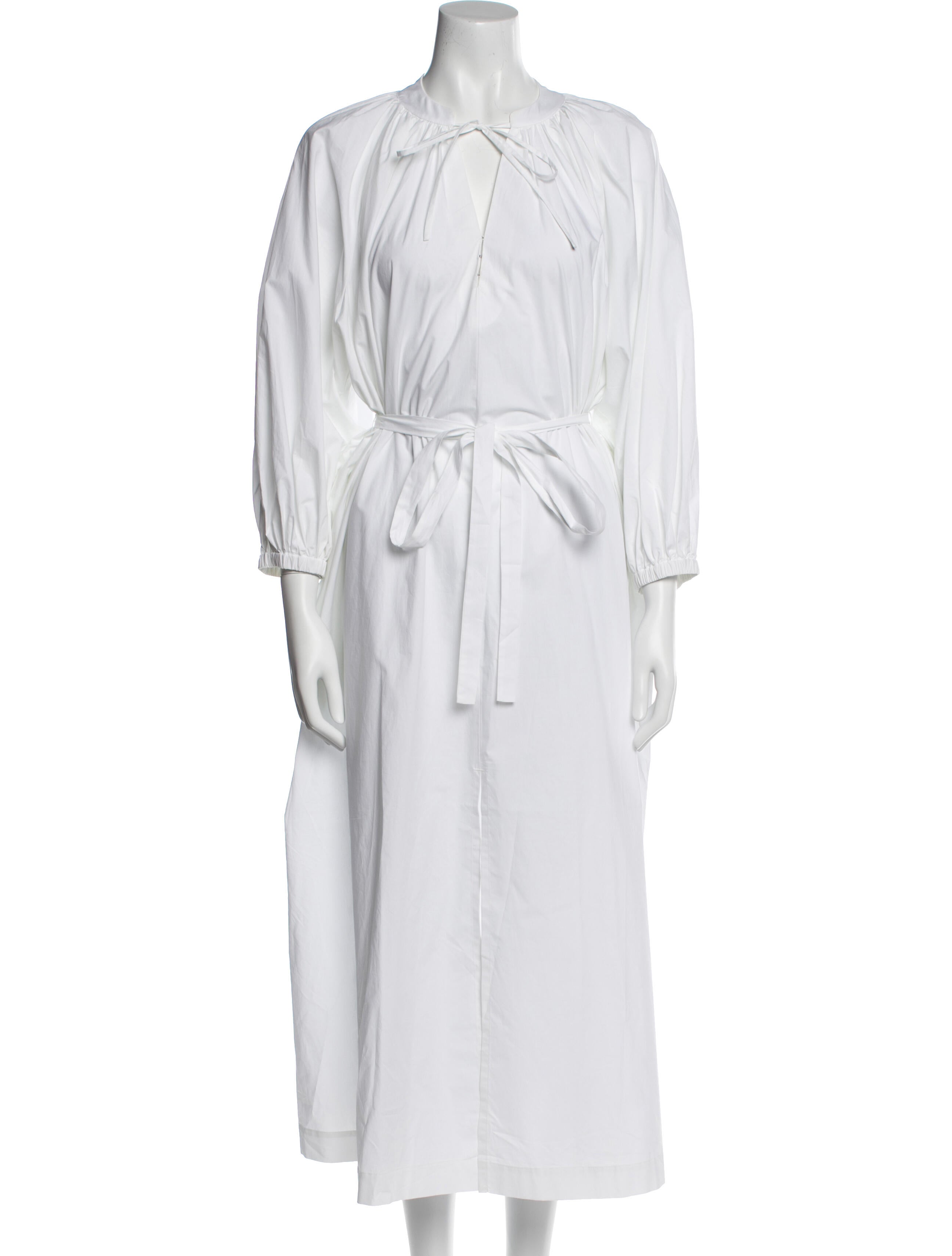 Darling London Tie Neck Three-Quarter Sleeve Tunic - White Tops ...