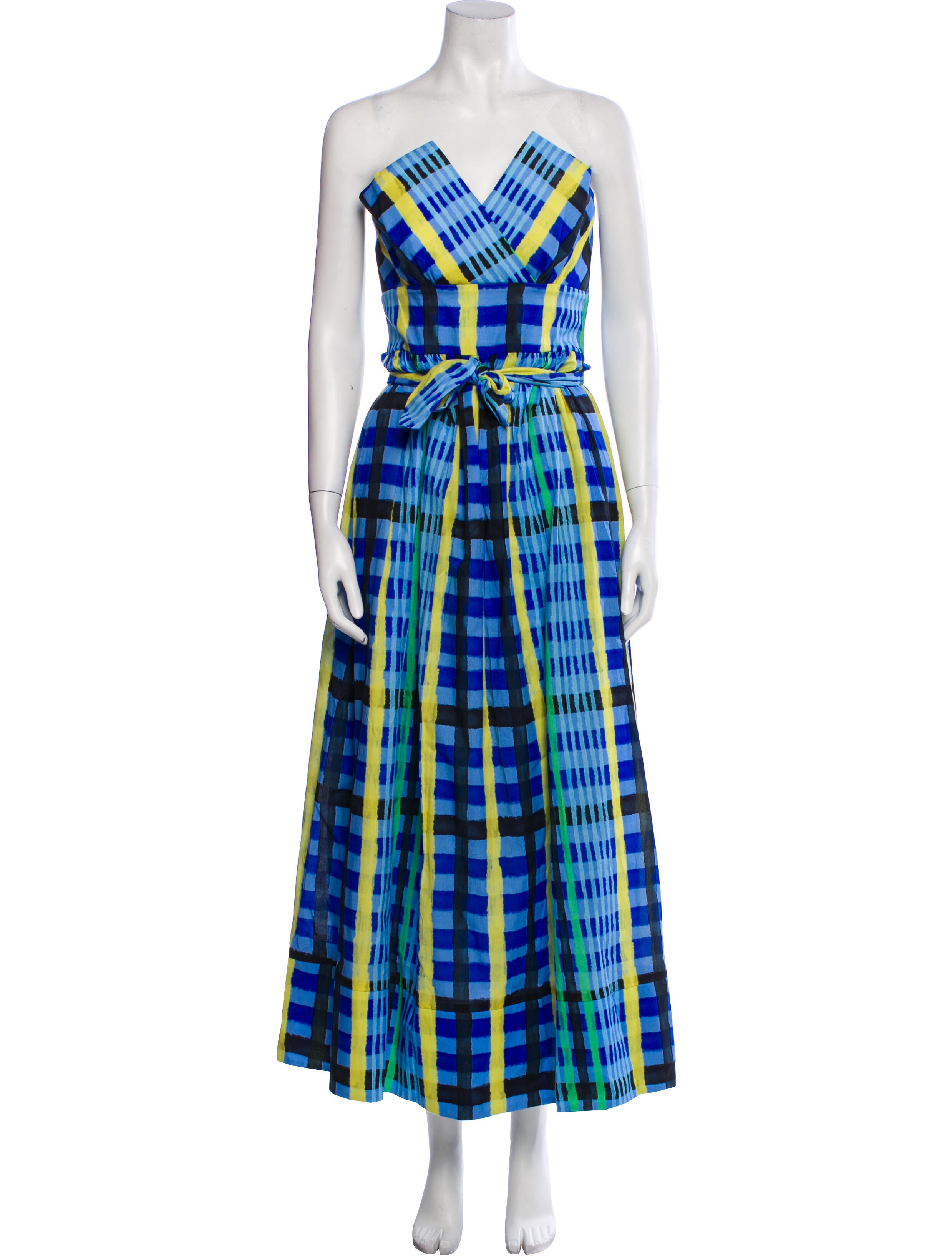 De Loreta Plaid Print Long Dress w/ Tags - Blue Dresses, Clothing ...