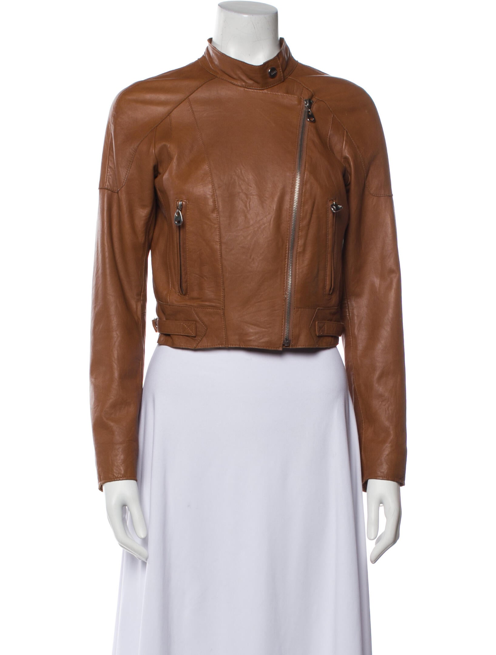 Doma Leather Biker Jacket - Brown Jackets, Clothing - WDO20640 | The ...