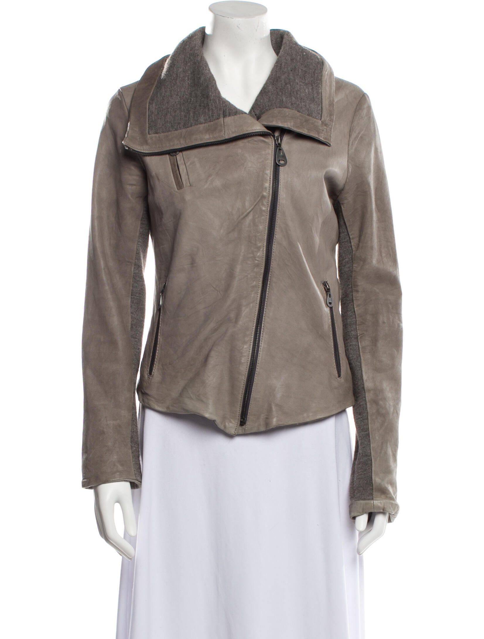 Doma Leather Biker Jacket - Grey Jackets, Clothing - WDO20804 | The ...