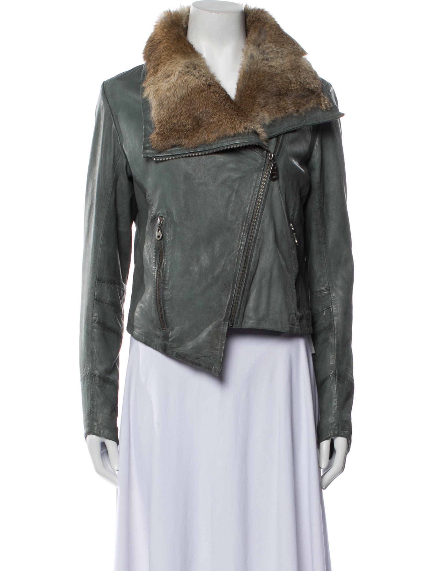 Doma Leather Biker Jacket - Grey Jackets, Clothing - WDO20945 | The ...