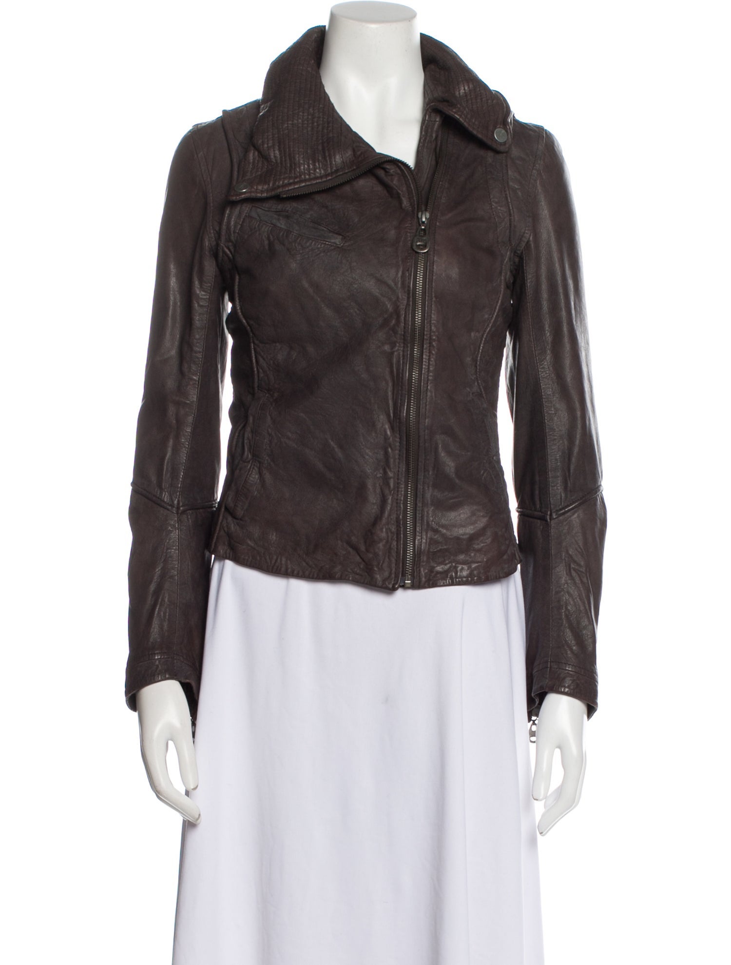 Doma Leather Biker Jacket - Brown Jackets, Clothing - WDO20969 | The ...