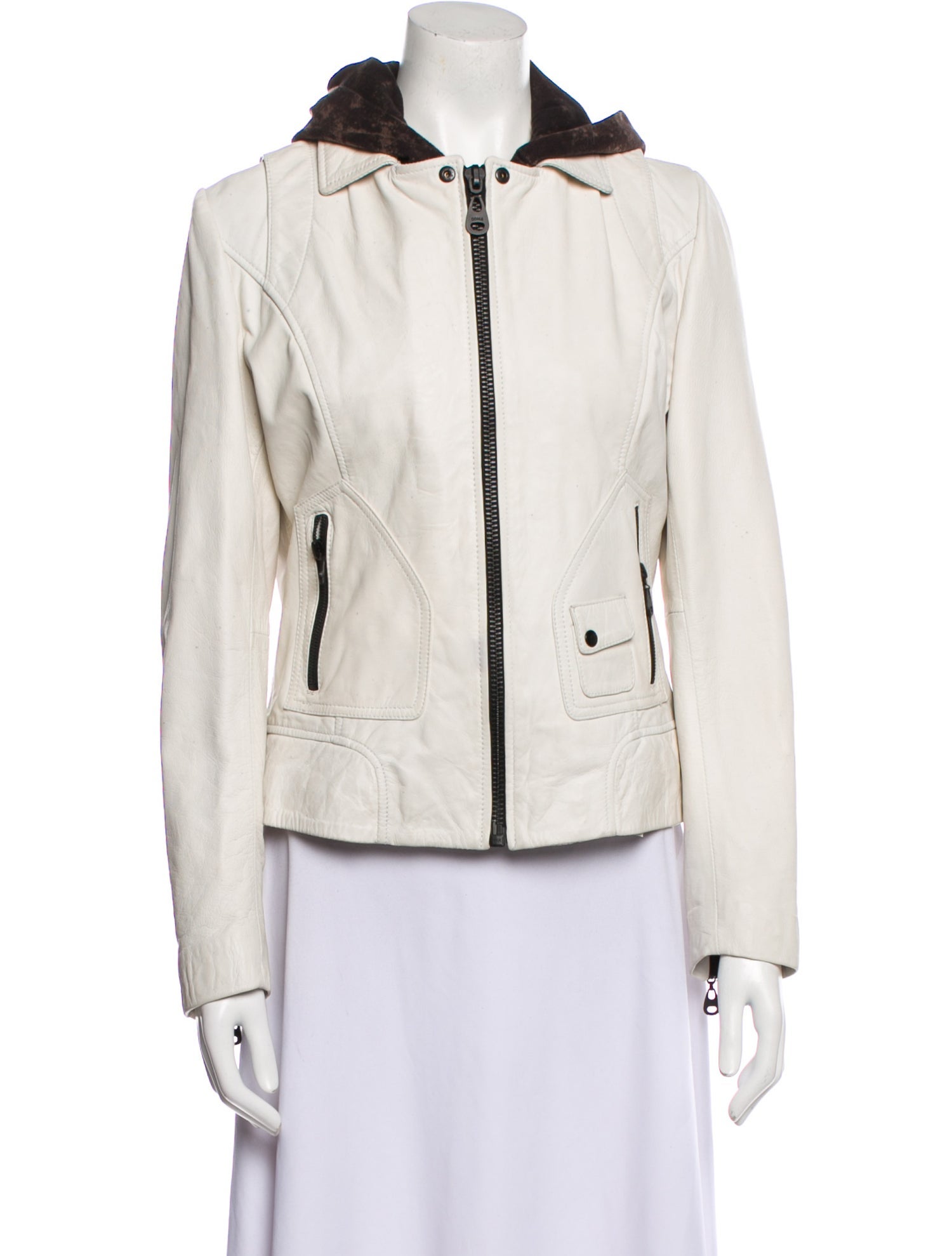 Doma Leather Jacket - White Jackets, Clothing - WDO21038 | The RealReal