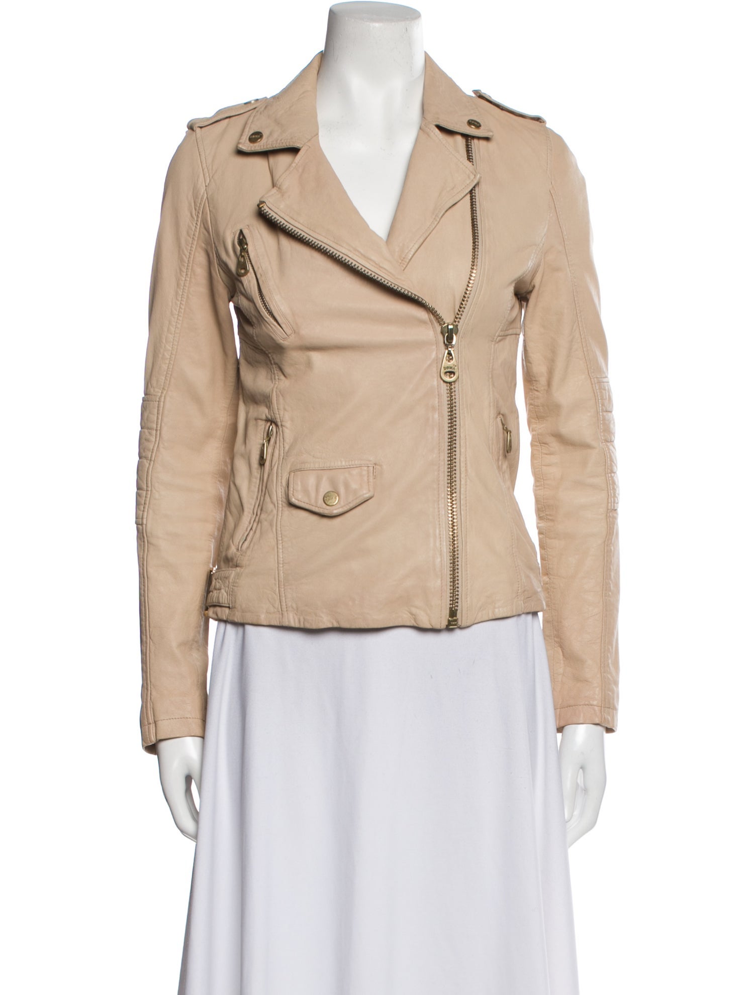 Doma Leather Biker Jacket - Neutrals Jackets, Clothing - WDO21050 | The ...