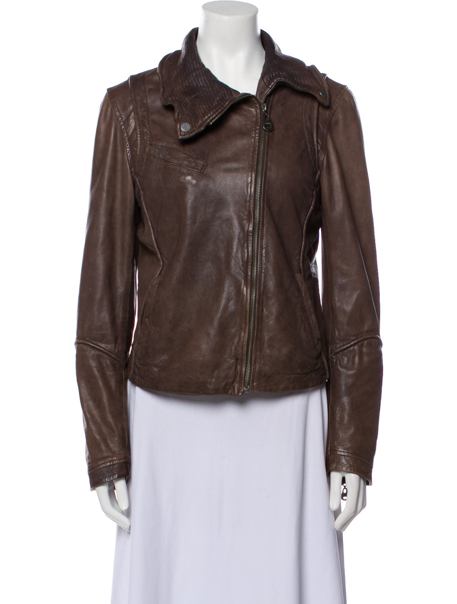 Doma Leather Biker Jacket - Brown Jackets, Clothing - WDO21066 | The ...