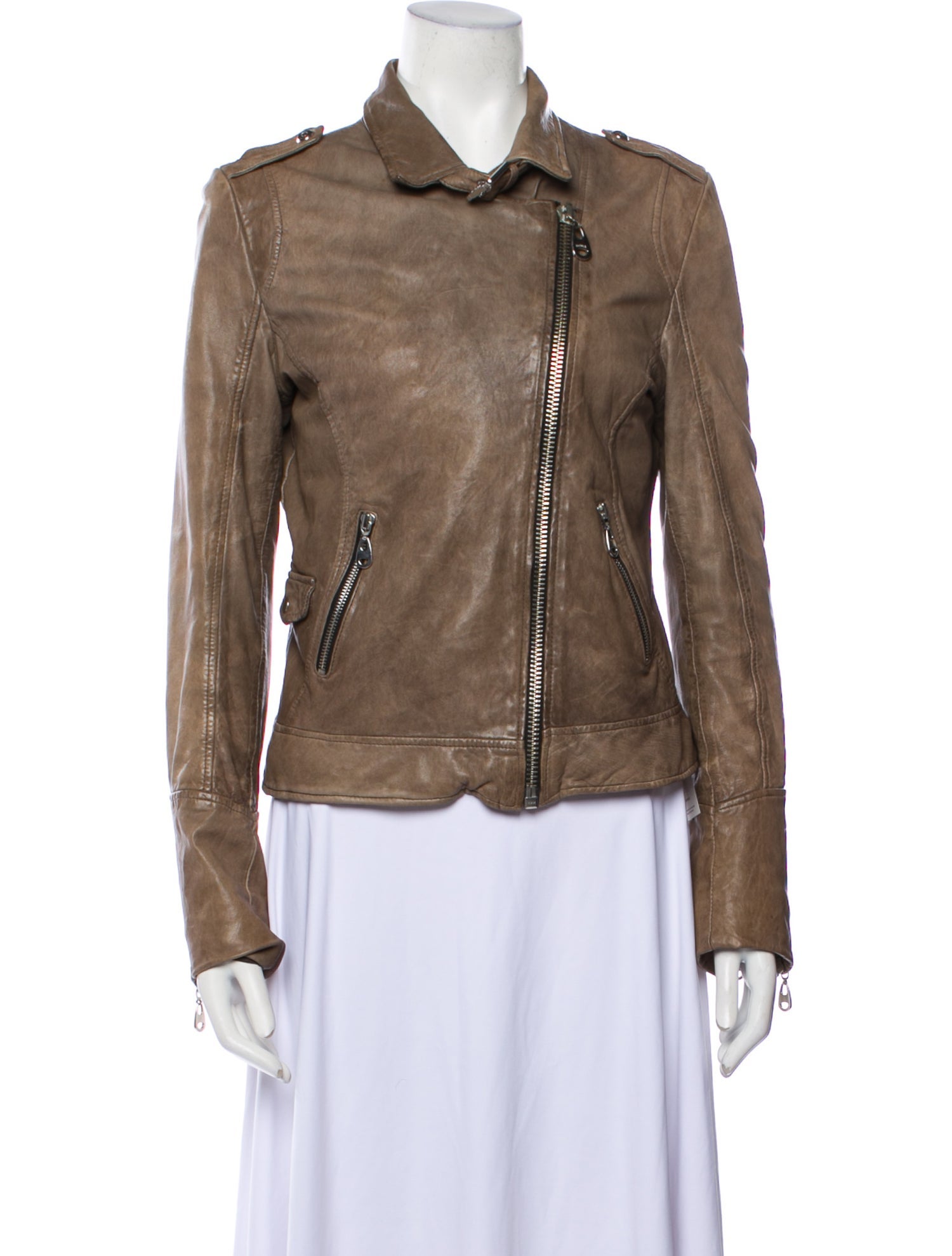 Doma Leather Biker Jacket - Brown Jackets, Clothing - WDO21079 | The ...