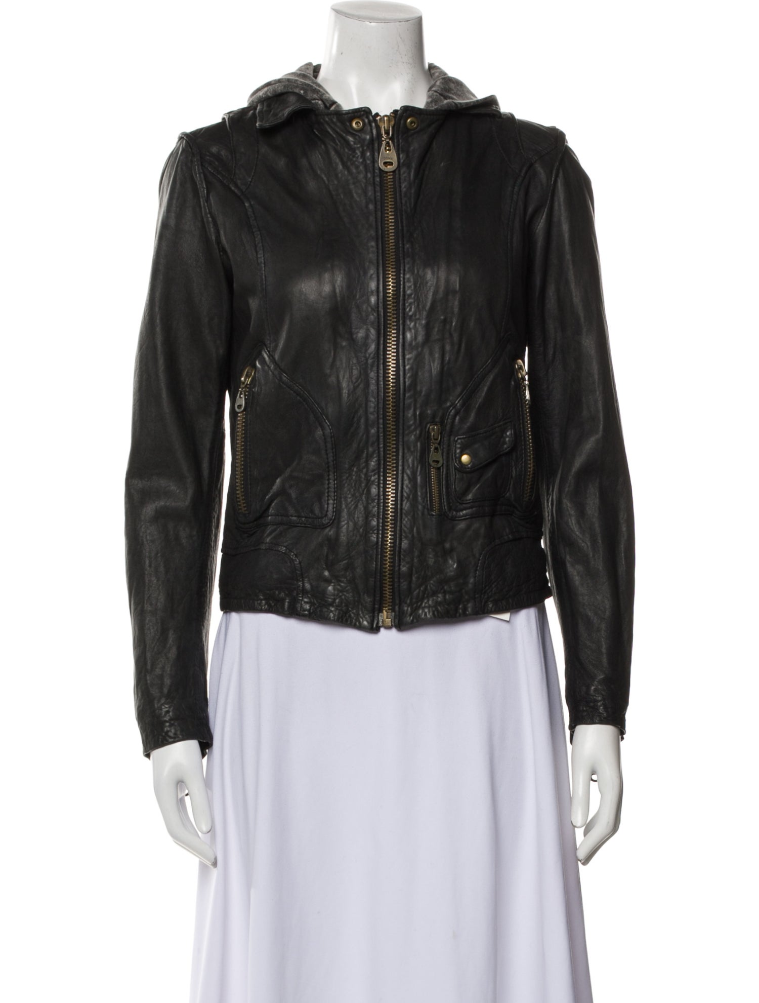 Doma Leather Biker Jacket - Black Jackets, Clothing - WDO21153 | The ...