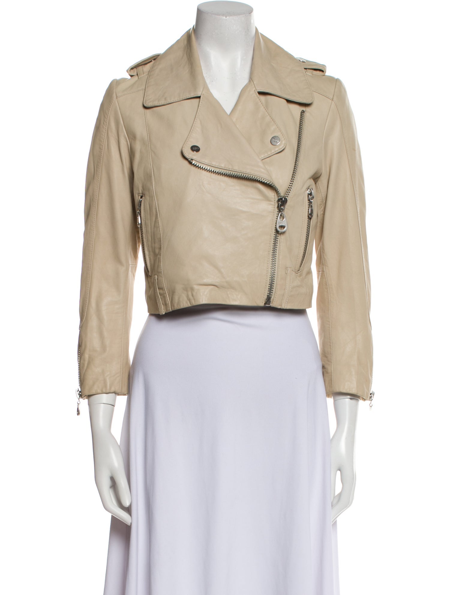 Doma Leather Biker Jacket - Neutrals Jackets, Clothing - WDO21157 | The ...