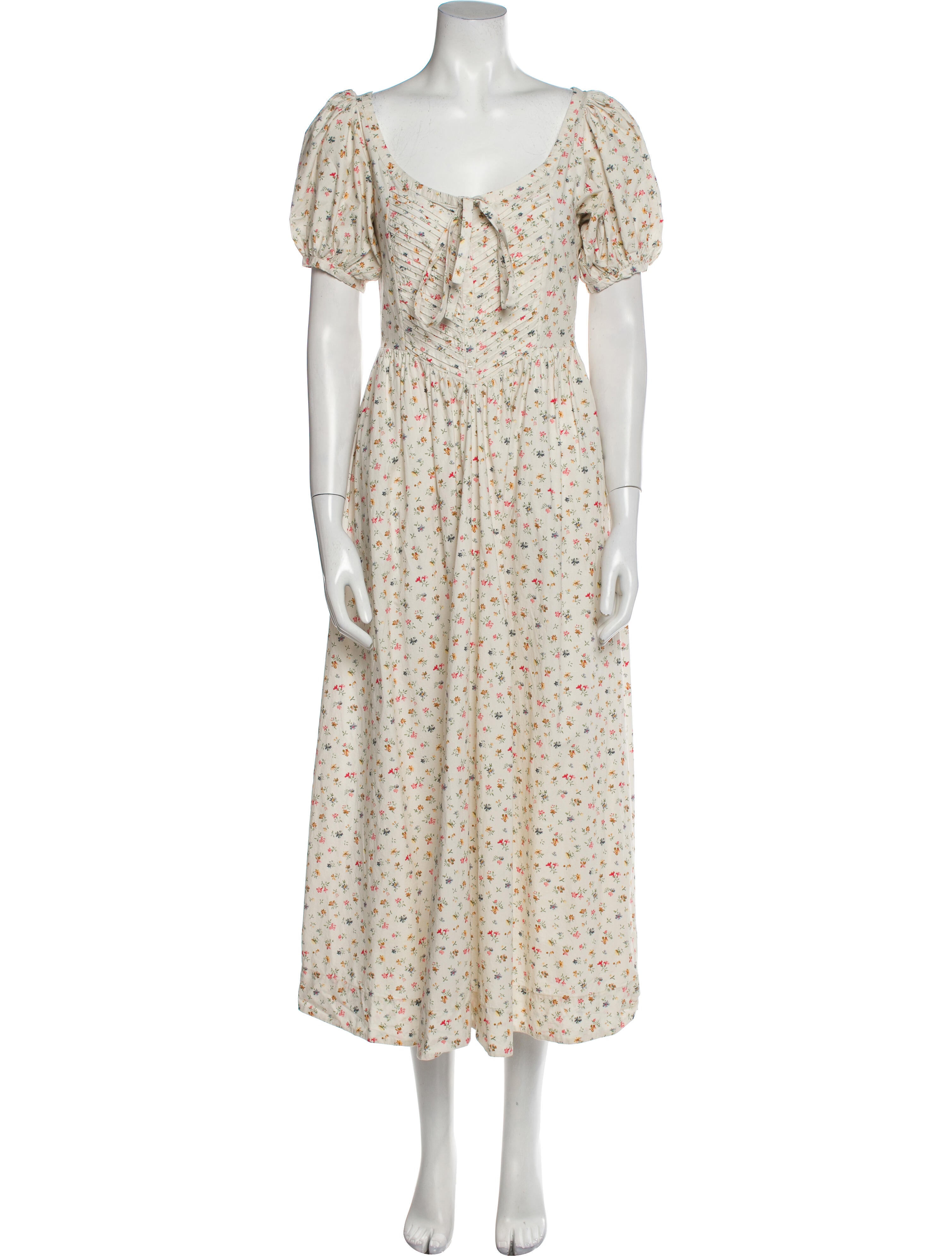 DÔEN Floral Print Long Dress - Neutrals Dresses, Clothing - WDOEN41745 ...