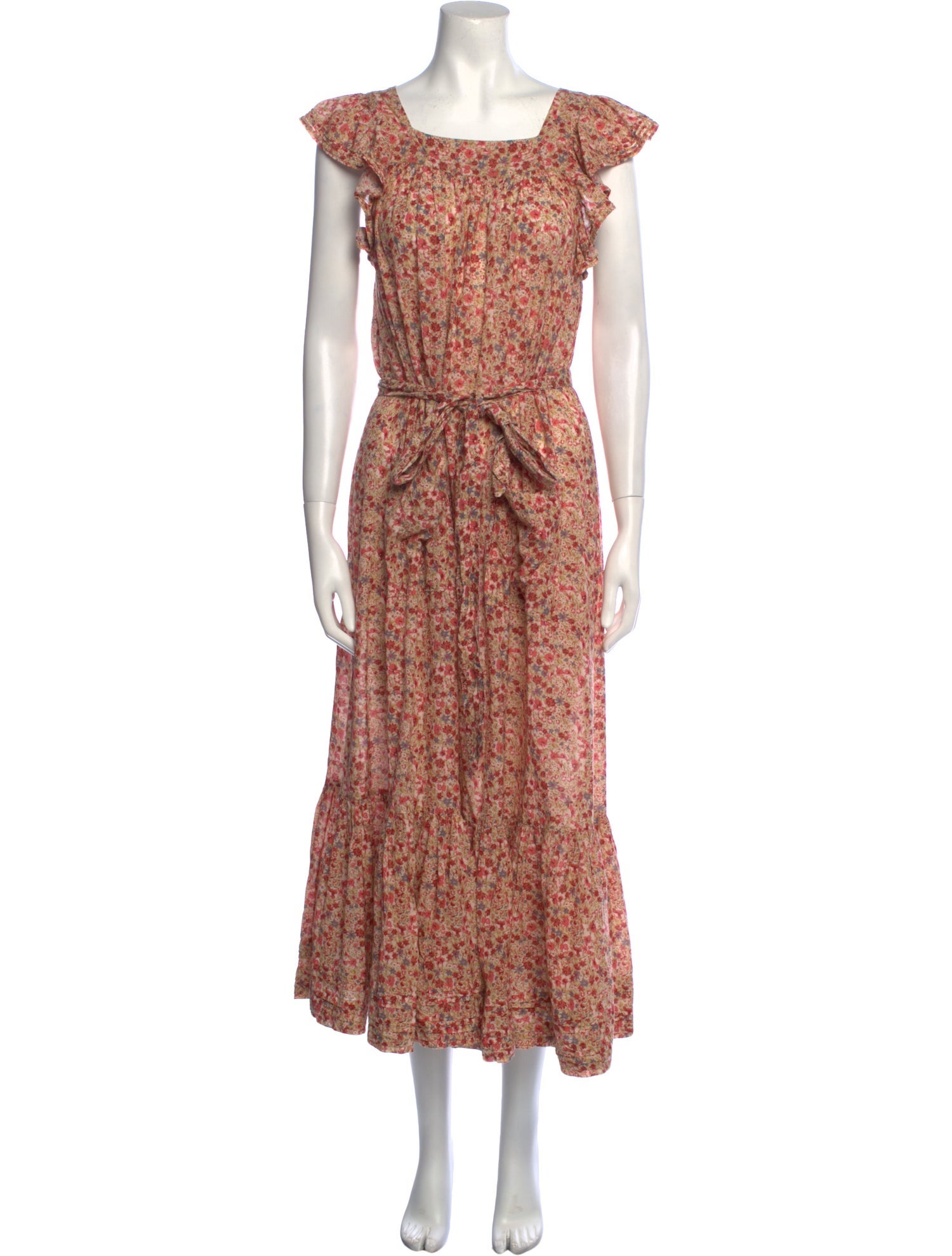 DÔEN Floral Print Long Dress - Pink Dresses, Clothing - WDOEN60292 ...