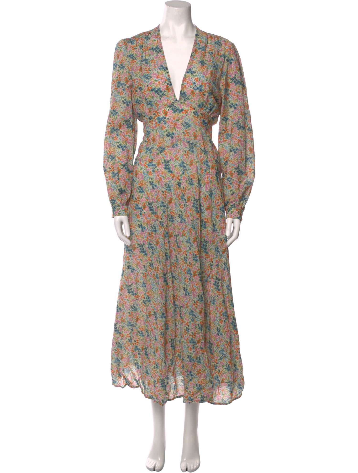 DÔEN Floral Print Long Dress - Neutrals Dresses, Clothing - WDOEN62044 ...