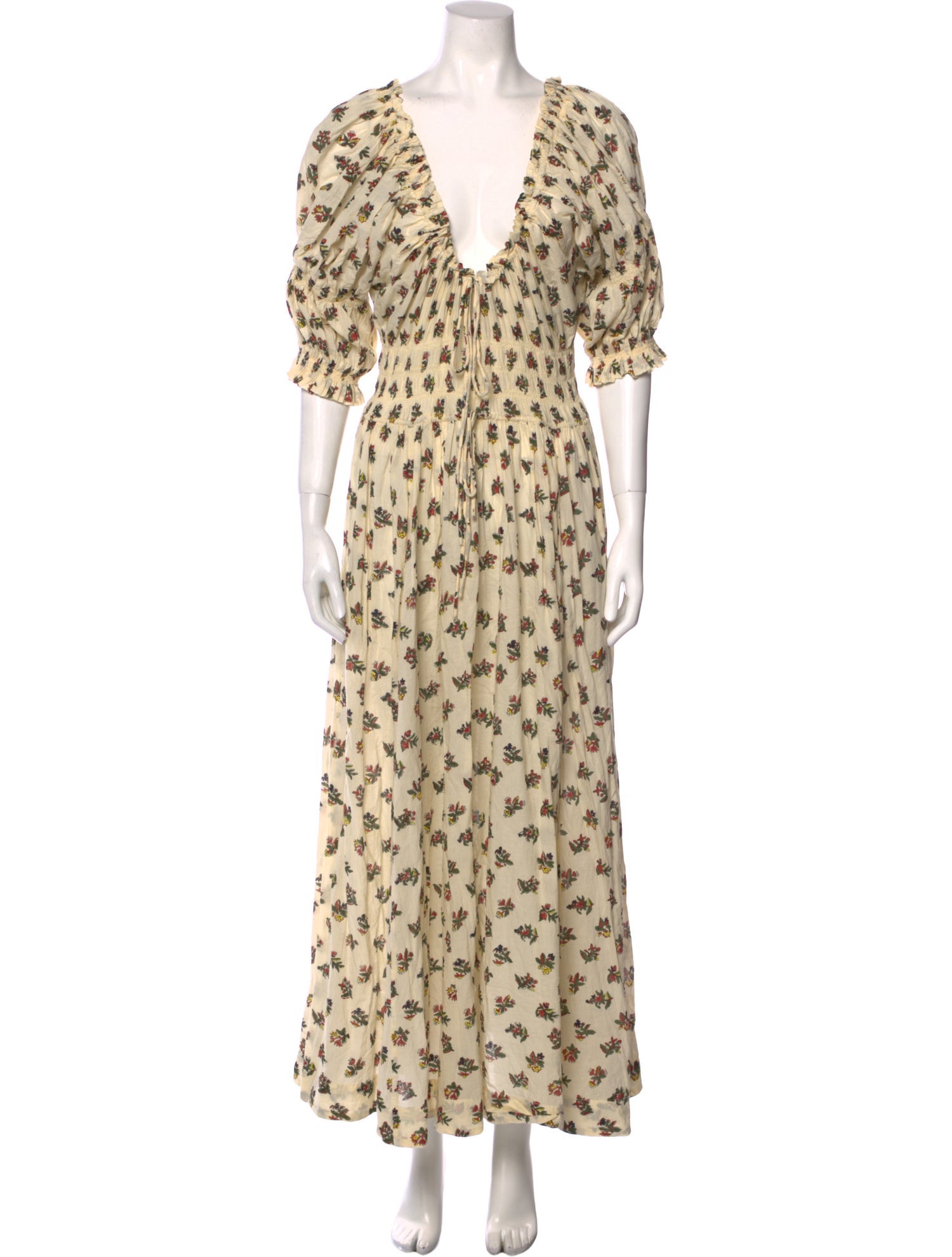DÔEN Floral Print Long Dress - Neutrals Dresses, Clothing - WDOEN62247 ...