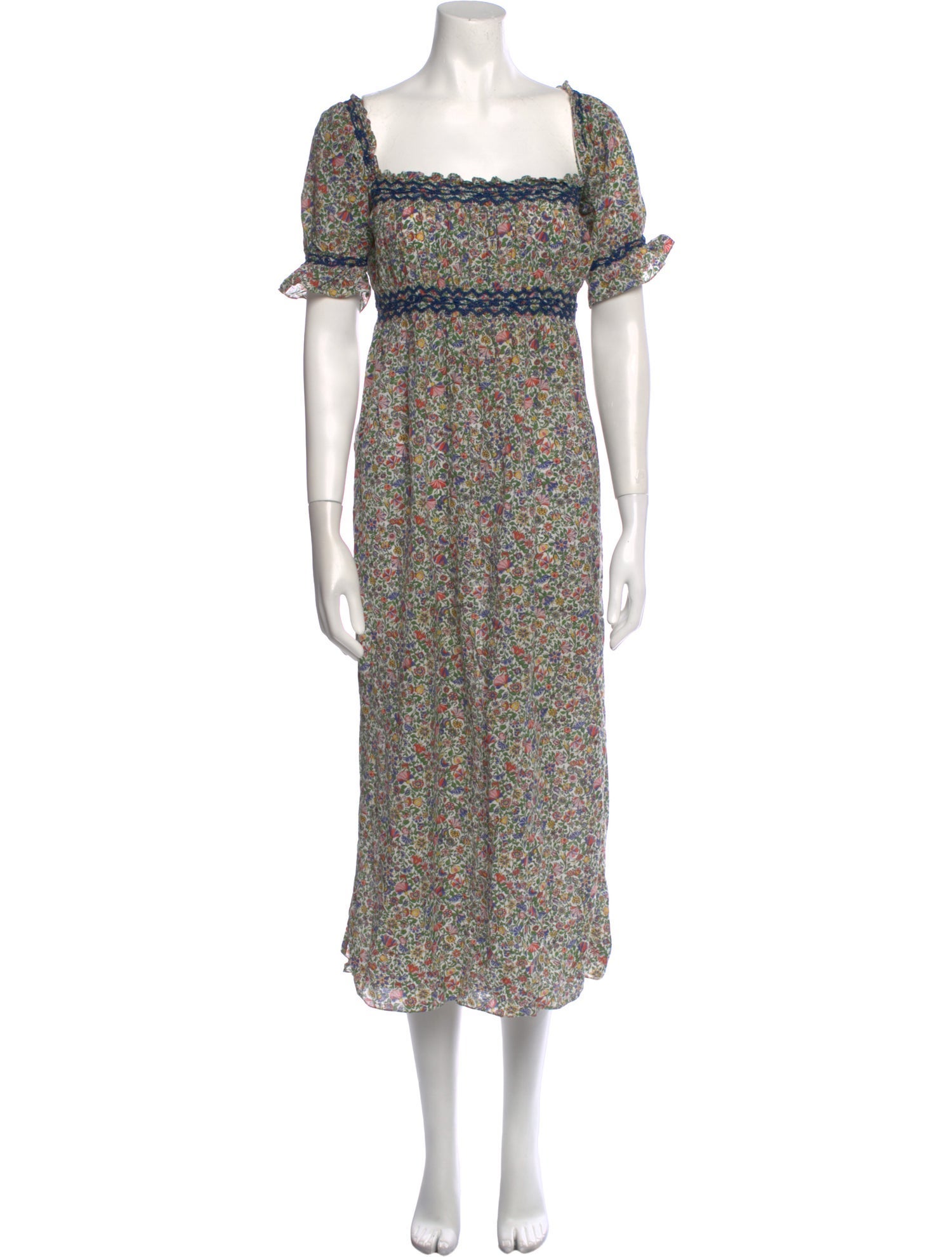 DÔEN Floral Print Midi Length Dress - Green Dresses, Clothing ...