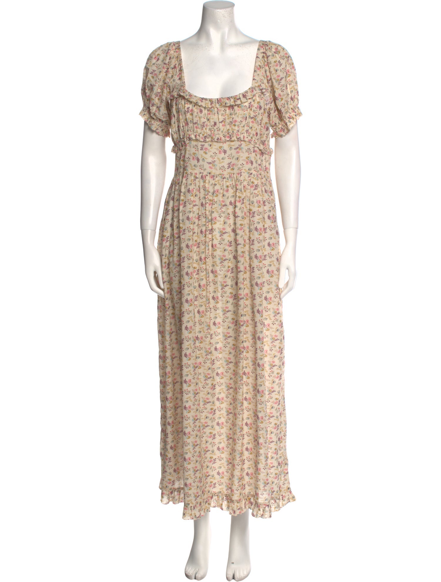 DÔEN Floral Print Long Dress - Neutrals Dresses, Clothing - WDOEN68564 ...