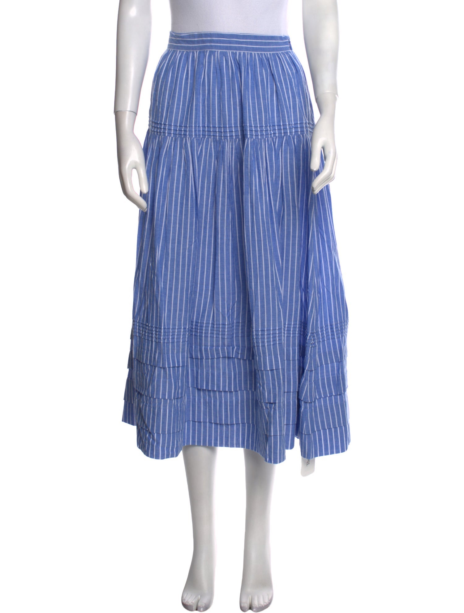 DÔEN Striped Midi Length Skirt w/ Tags - Blue Skirts, Clothing ...
