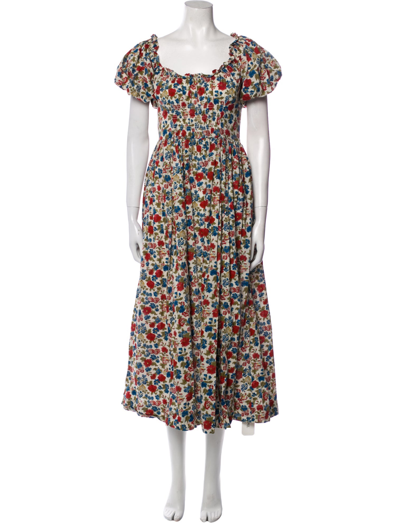 DÔEN Floral Print Long Dress - Neutrals Dresses, Clothing - WDOEN73153 ...