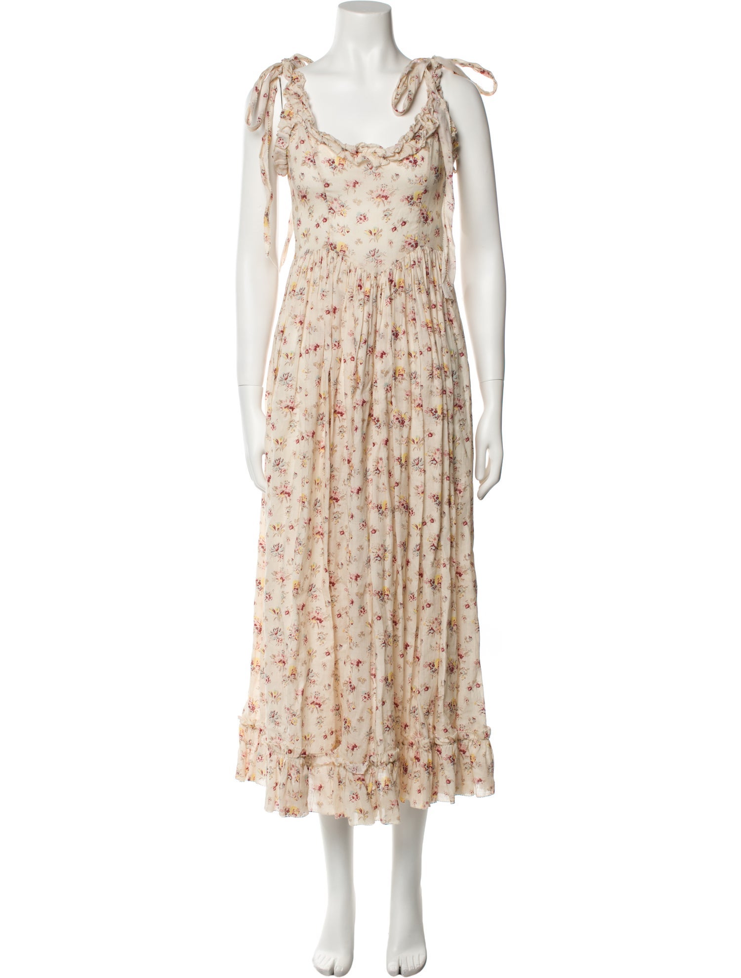 DÔEN Floral Print Long Dress - Neutrals Dresses, Clothing - WDOEN73840 ...