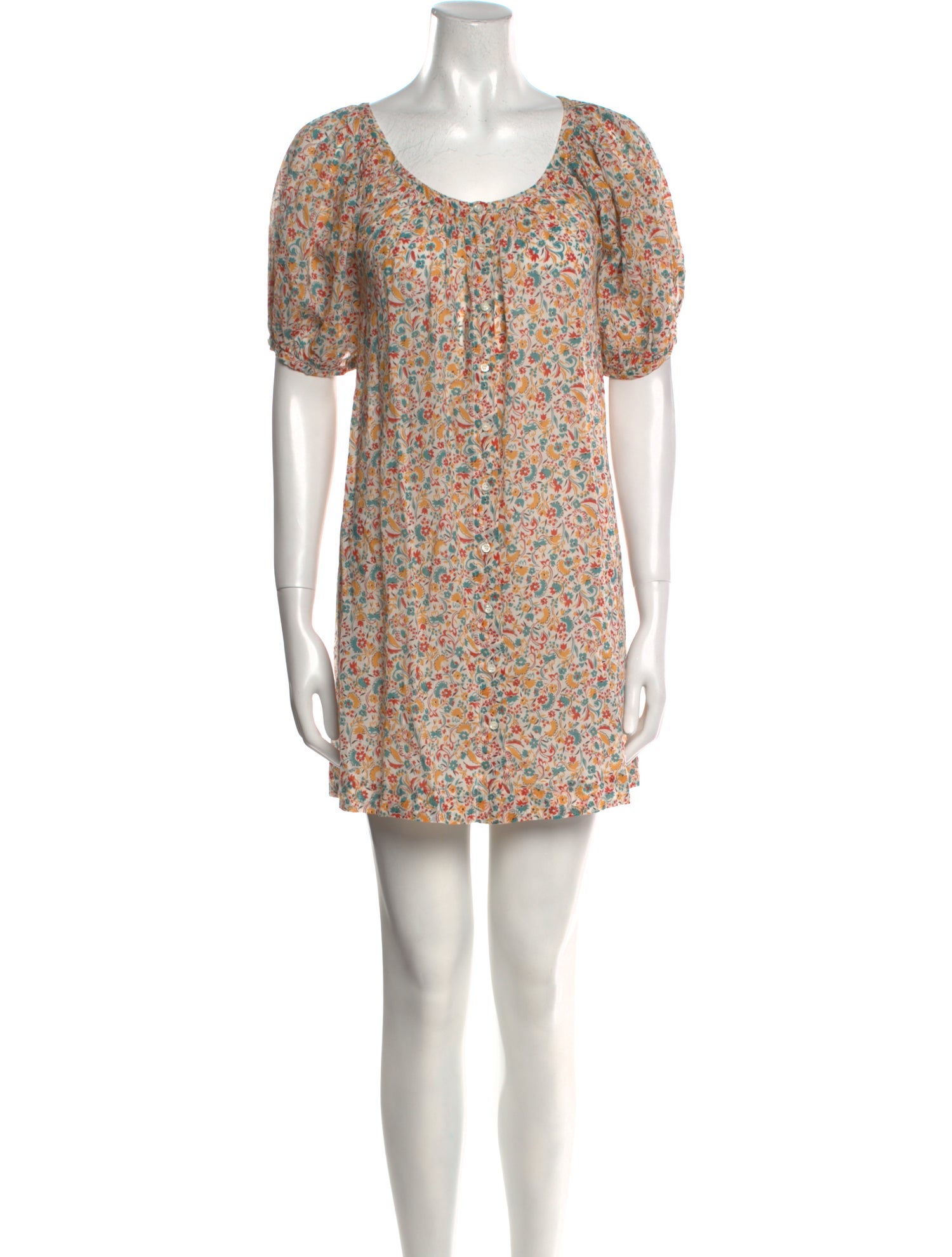 DÔEN Floral Print Mini Dress w/ Tags - Red Dresses, Clothing ...