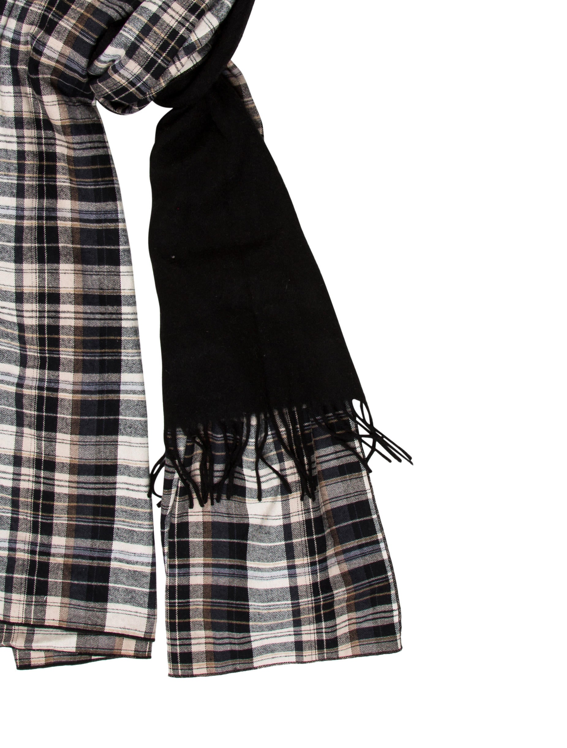 Donni Charm Layered Plaid Scarf w/ Tags - Black Scarves and Shawls ...