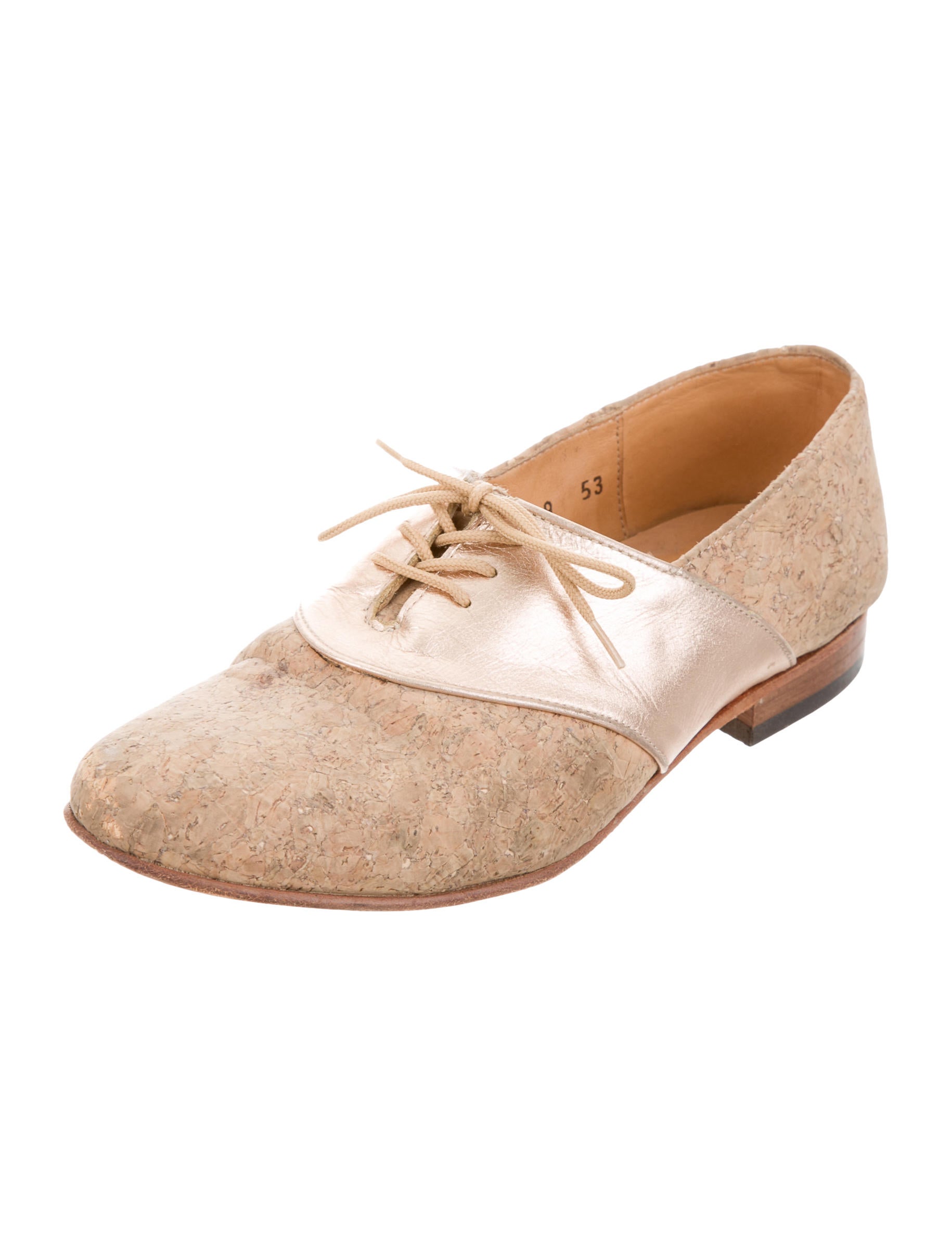 Dieppa Restrepo Cork Lace-Up Oxfords - Neutrals Flats, Shoes - WDR20828 ...
